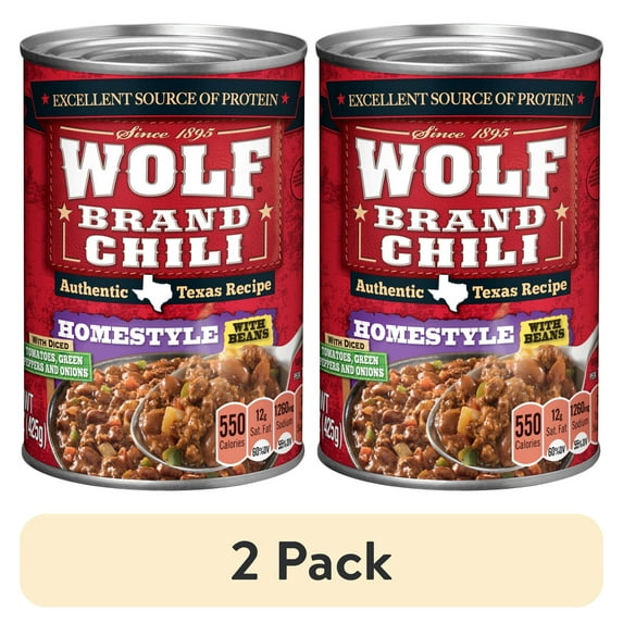 (2 pack) Wolf Brand Homestyle Chili with Beans, 15 oz - Walmart.com