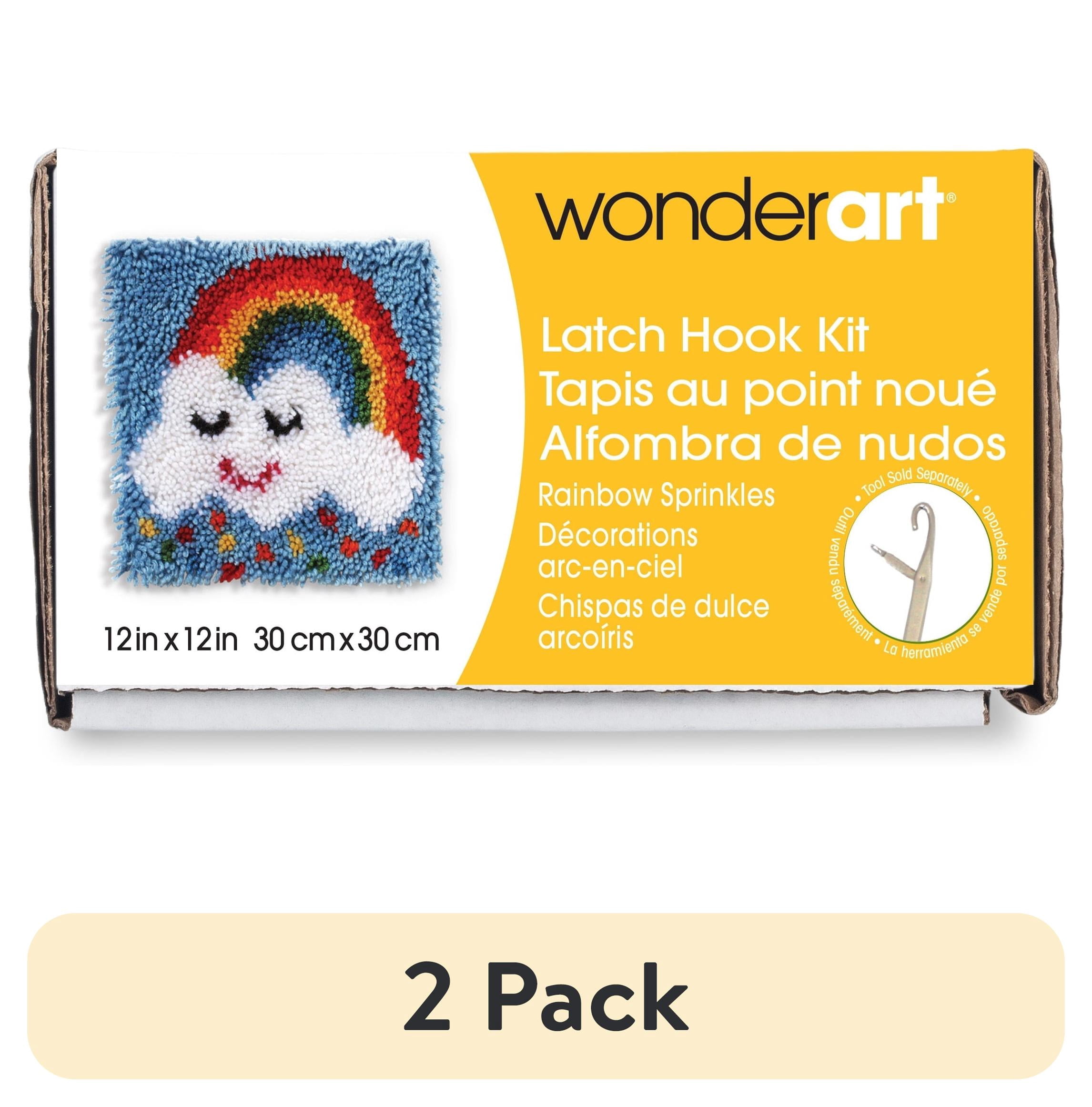 (2 pack) Wonderart Latch Hook Kit 12"X12"-Rainbow Sprinkles - Walmart.com