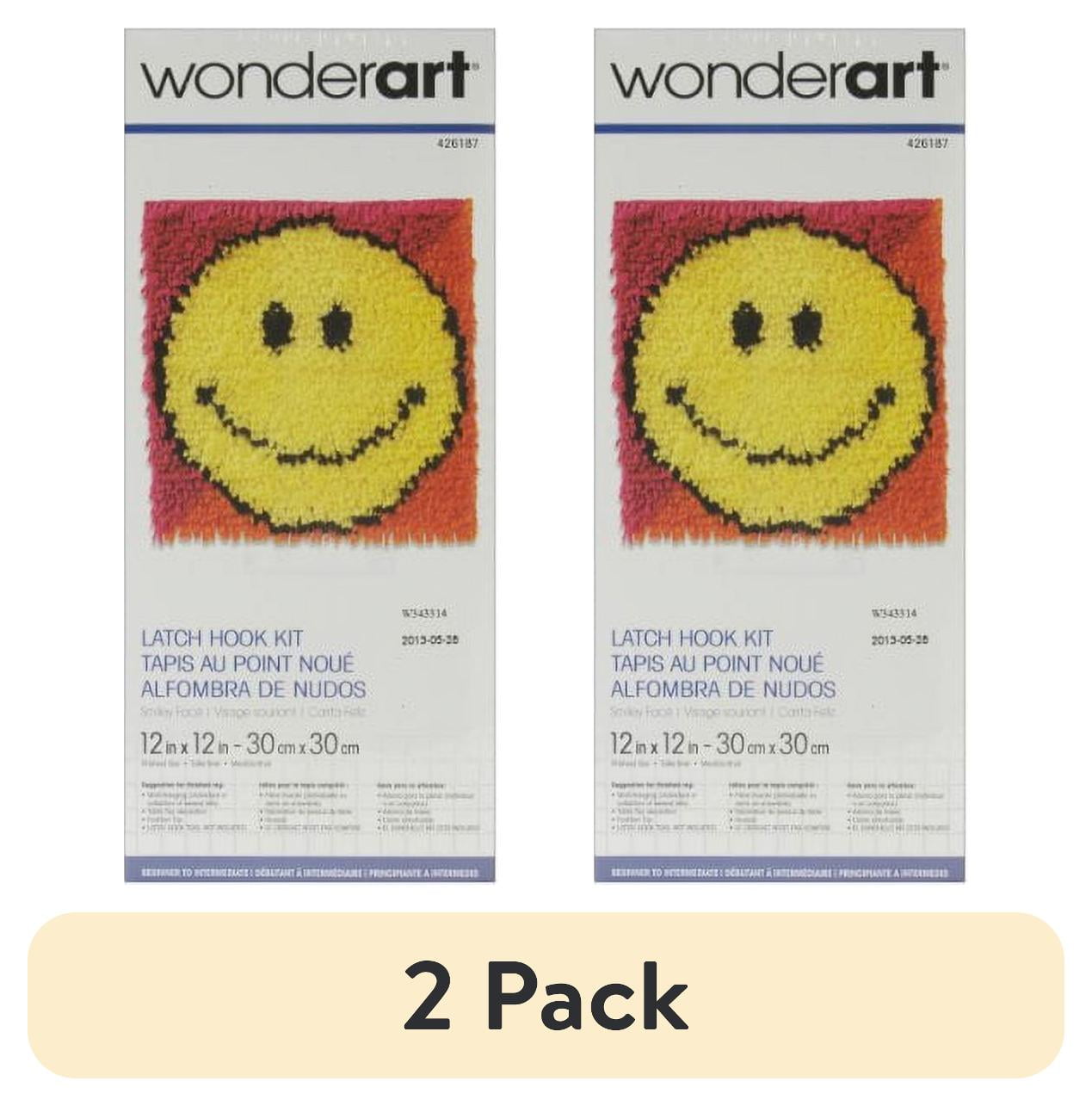 (2 pack) Wonderart Latch Hook Kit 12"X12"-Smiley Face - Walmart.com