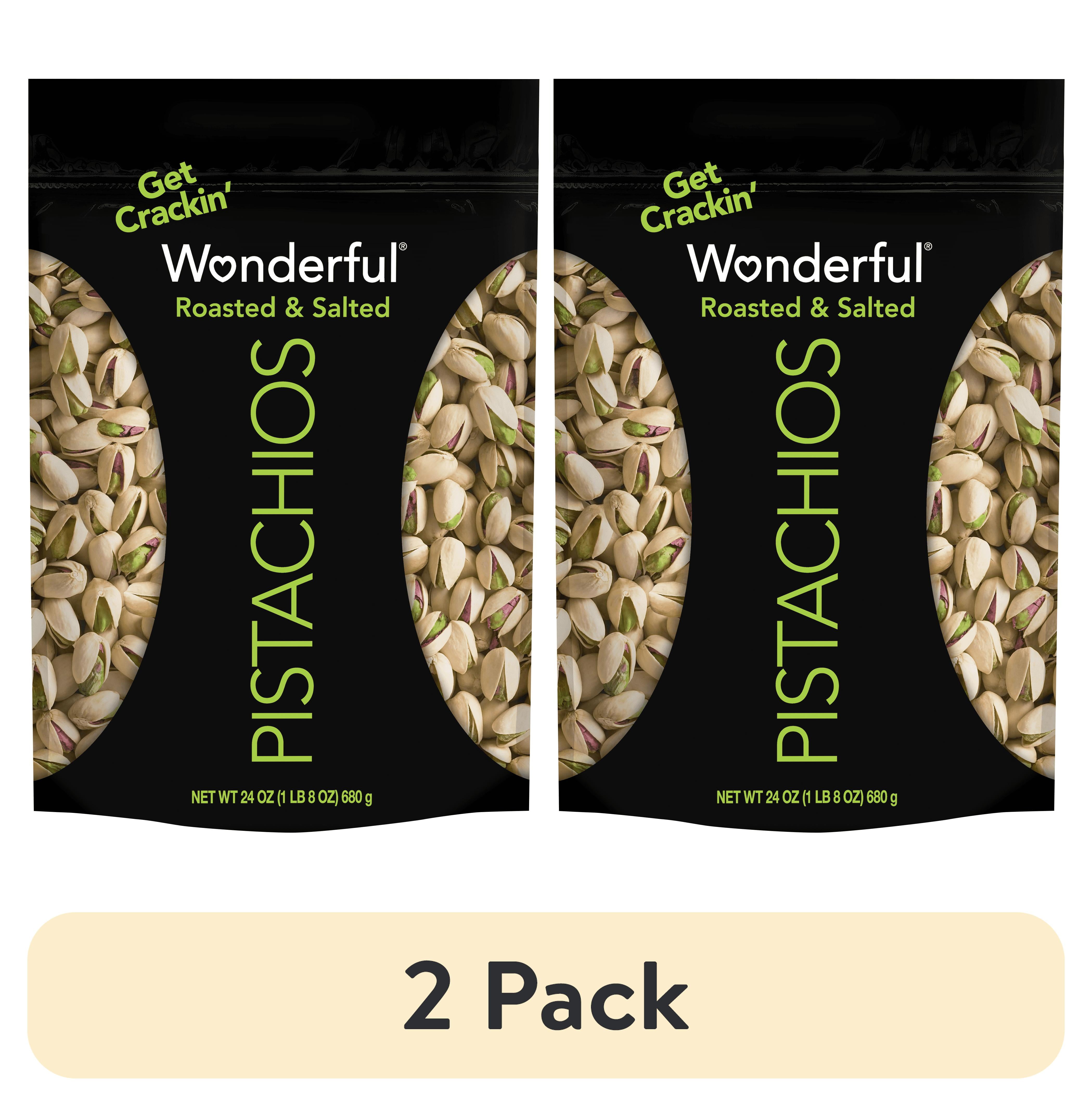 (2 pack) Wonderful Pistachios, In-Shell Roasted & Salted Nuts, 24 Ounce ...