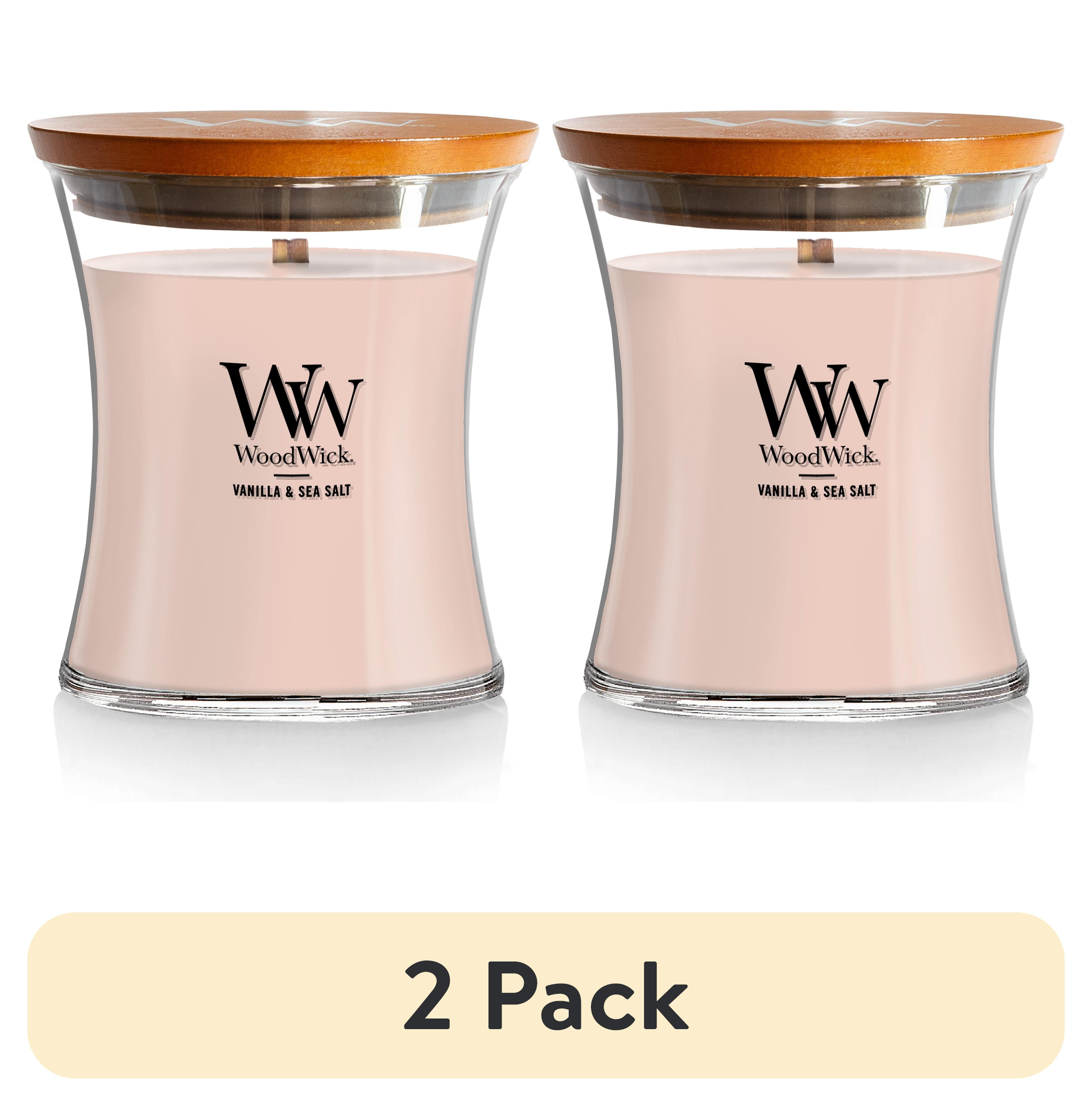 (2 pack) WoodWick Medium Hourglass Scented Candle, Vanilla & Sea Salt ...