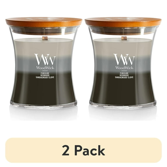 (2 pack) WoodWick Medium Hourglass Trilogy Scented Candle, Warm Woods, 9.7 oz - Walmart.com