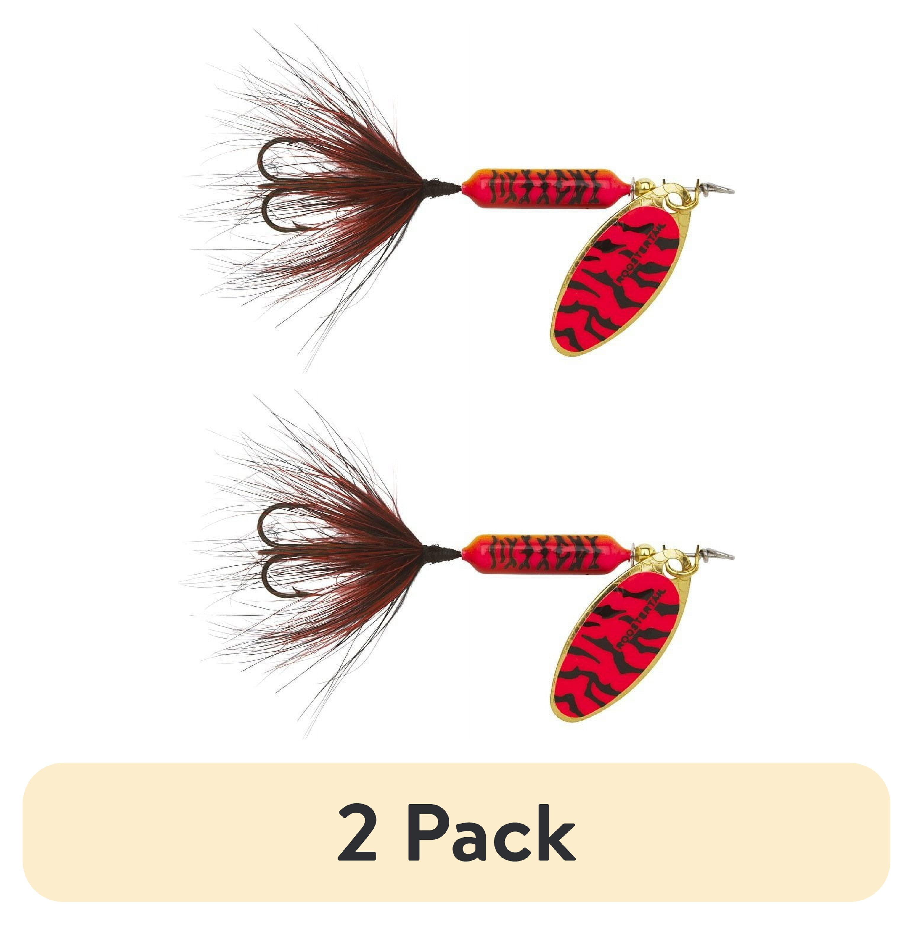 (2 pack) Worden's Original Red Black Tiger Rooster Tail Fishing Lures ...