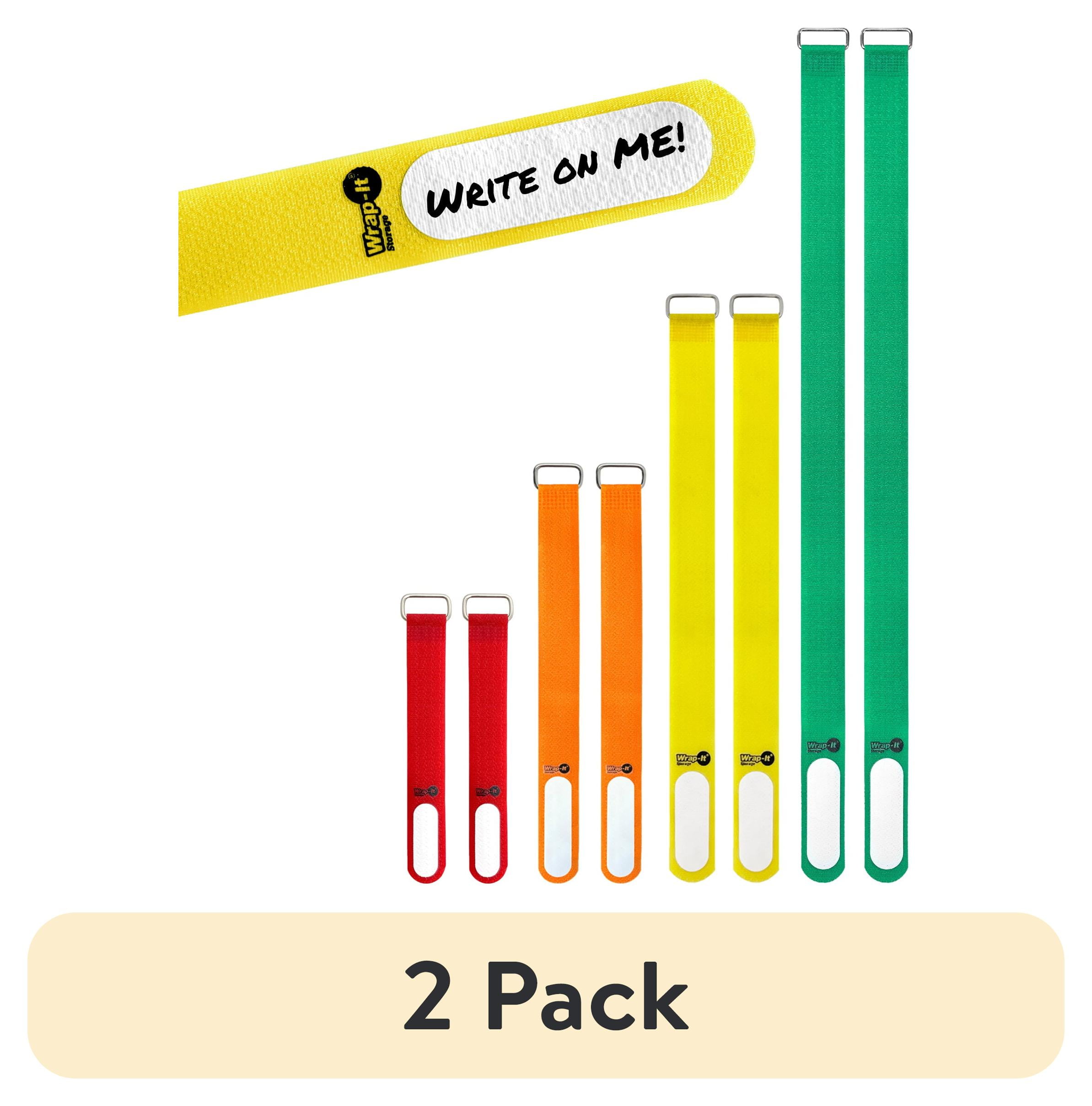(2 pack) Wrap-It Cinch Straps/Cable Ties with Write-on Label, Assorted ...
