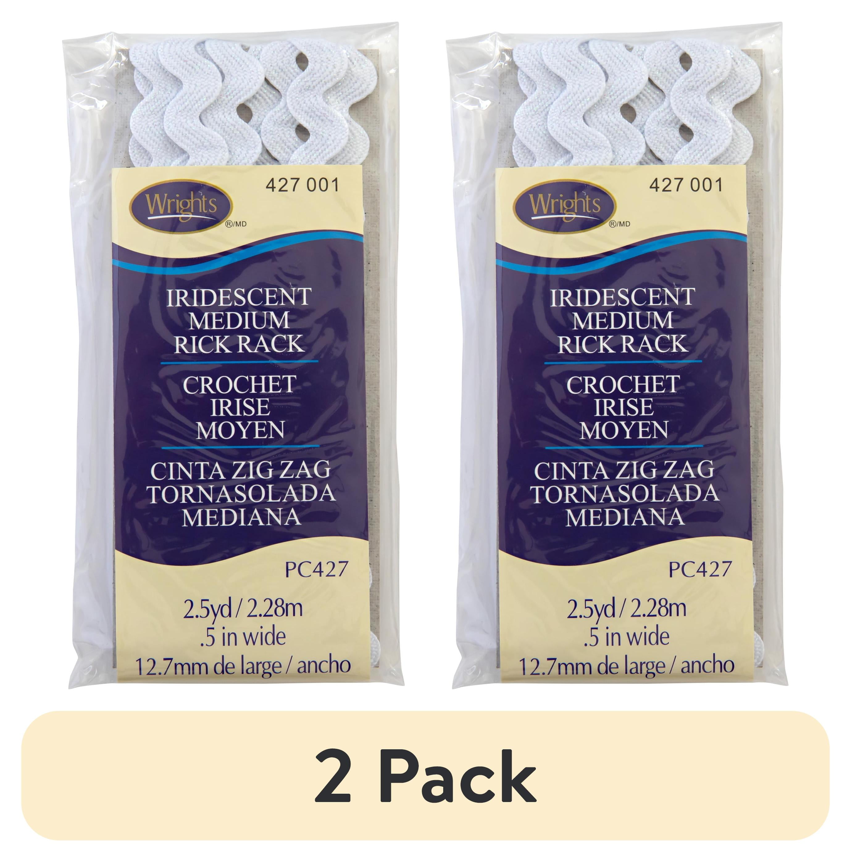 (2 pack) Wrights 1/2" White Medium Printed Rick Rack, 2.5 yd Polyester ...