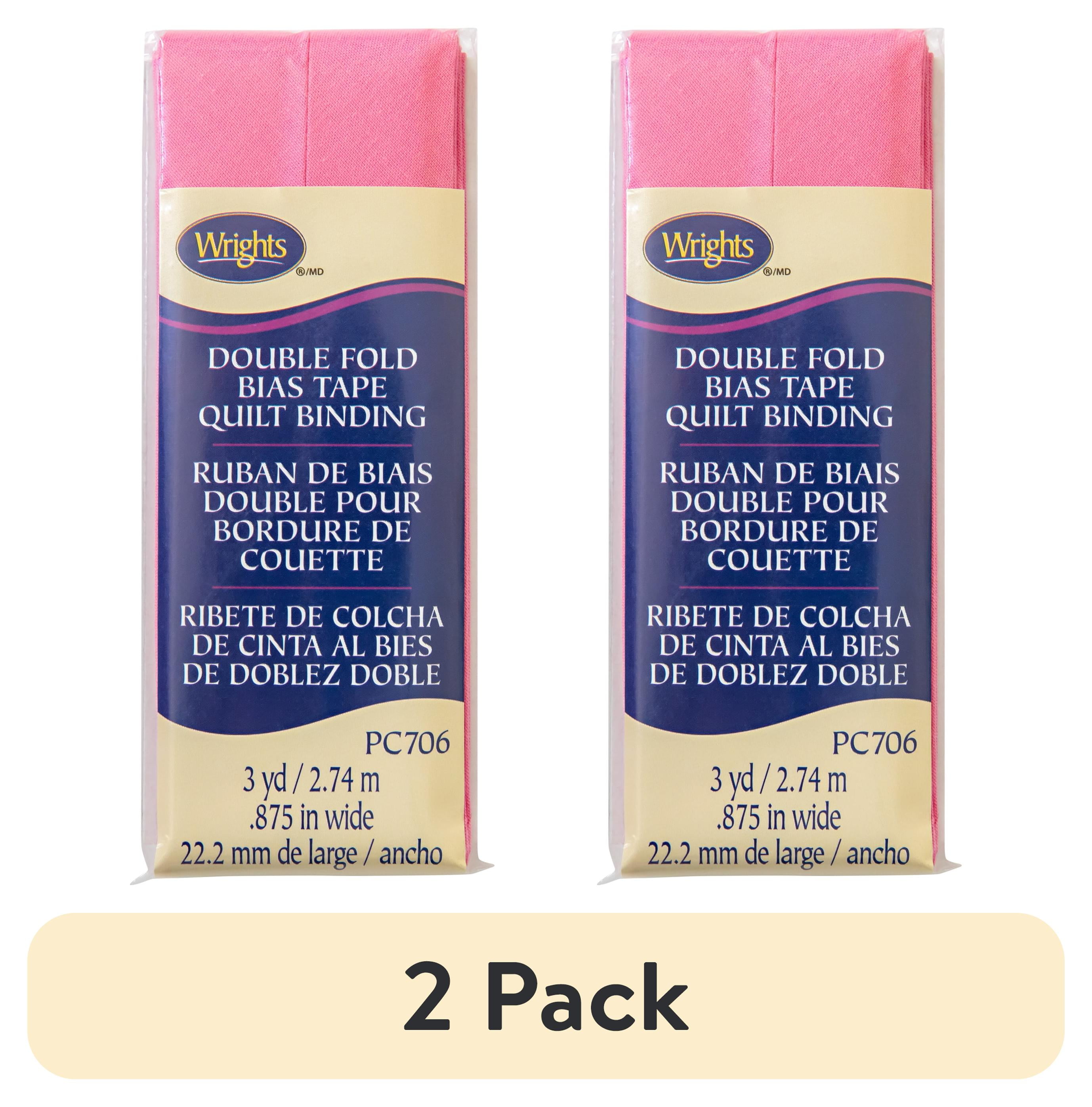 (2 pack) Wrights Bias Quilt Binding Dbl Fold 3yd Pink - Walmart.com
