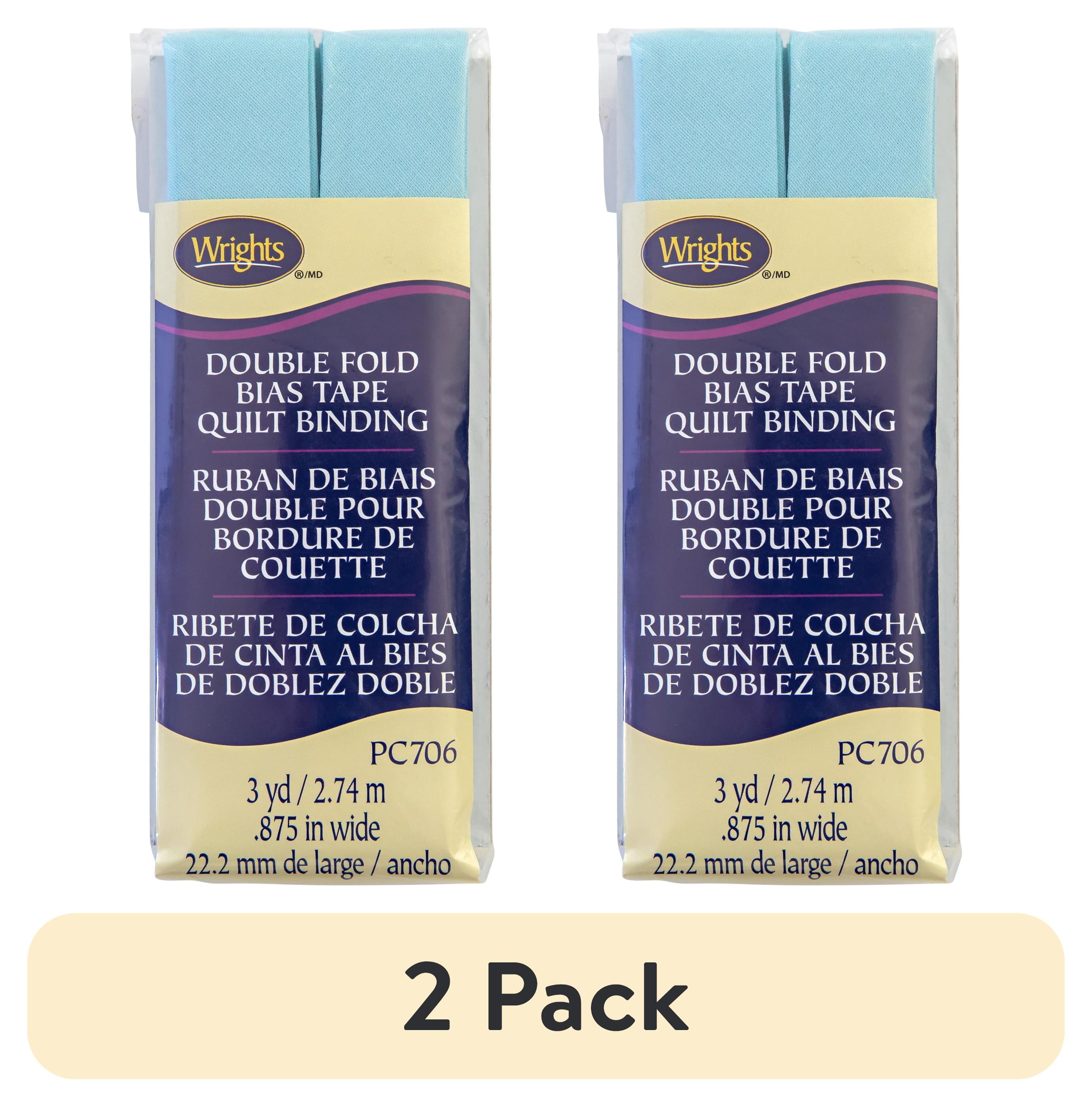 (2 pack) Wrights Blue 7/8" Double Fold Bias Tape Quilt Binding 3 yd ...
