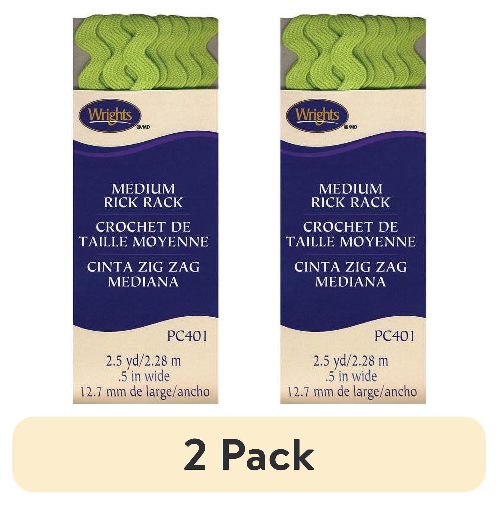 (2 pack) Wrights Medium Rick Rack 2.5yd Lime Green - Walmart.com