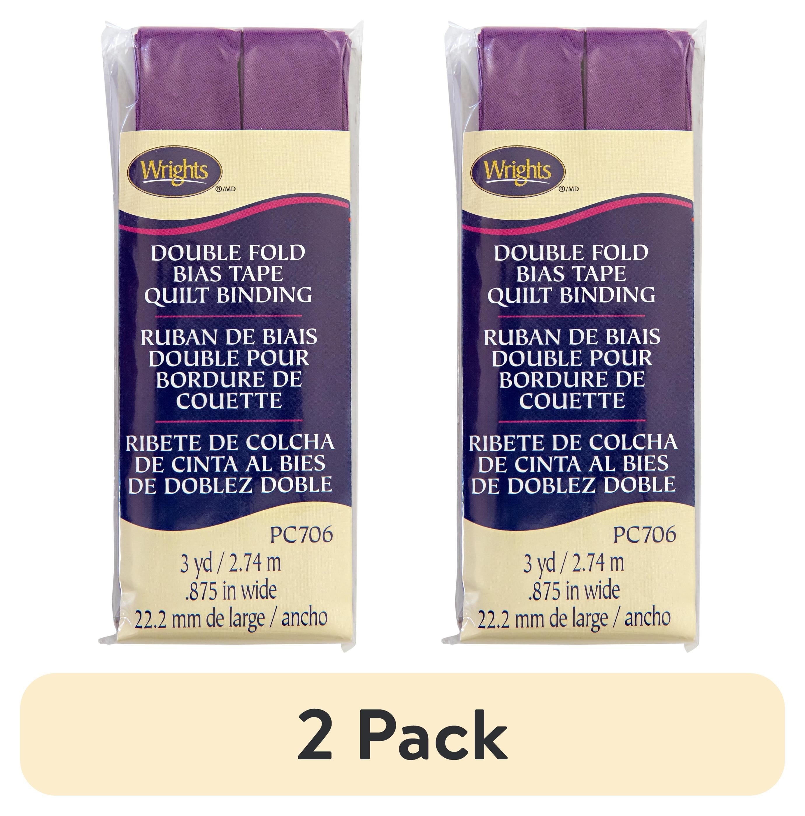 (2 pack) Wrights Purple 7/8" Double Fold Bias Tape Quilt Binding 3 yd ...