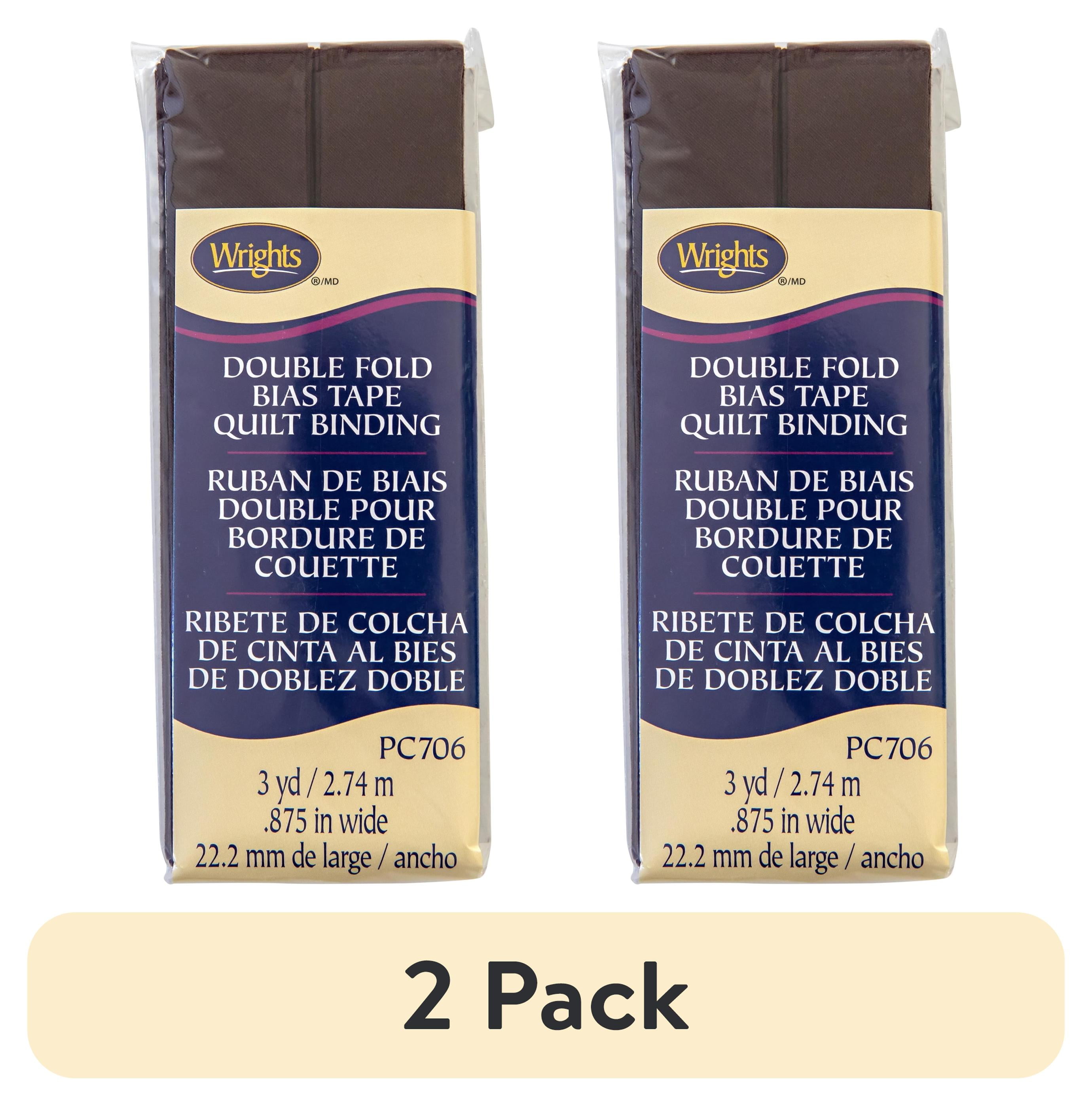 (2 pack) Wrights Seal Brown 7/8" Double Fold Bias Tape Quilt Binding 3 ...