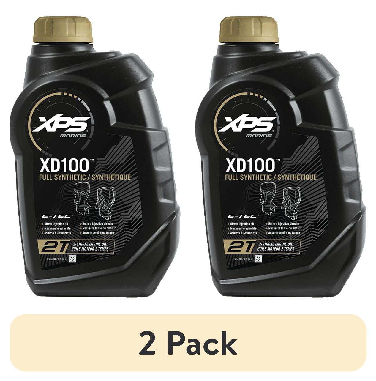 (2 pack) XPS Marine XD100 Synthetic 2-Stroke Engine Oil For Evinrude E ...