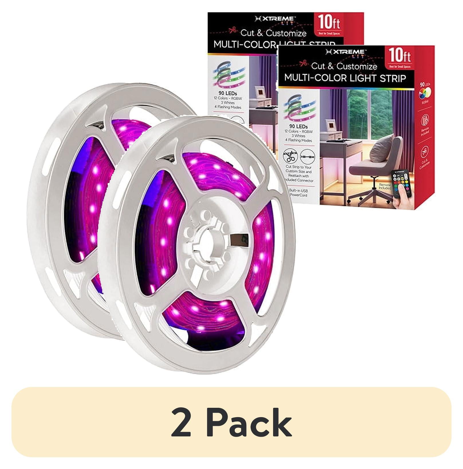 (2 pack) Xtreme Lit Multicolor LED Light Strip Kit, 10-Foot Cut ...