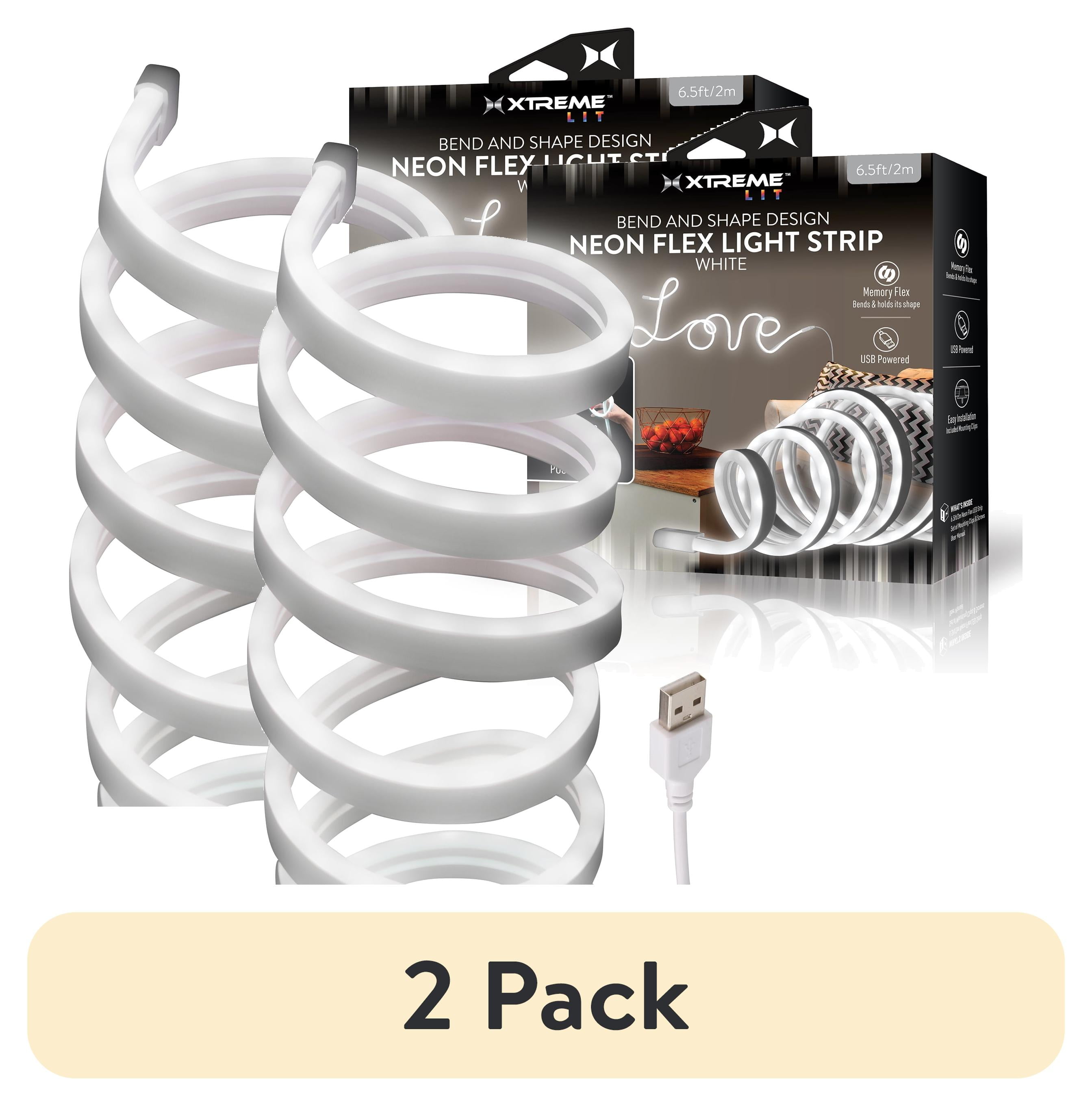 Xtreme Lit 6.5ft Neon Bendable LED Light Strip White, Durable, Brighten Bedroom - Walmart.com