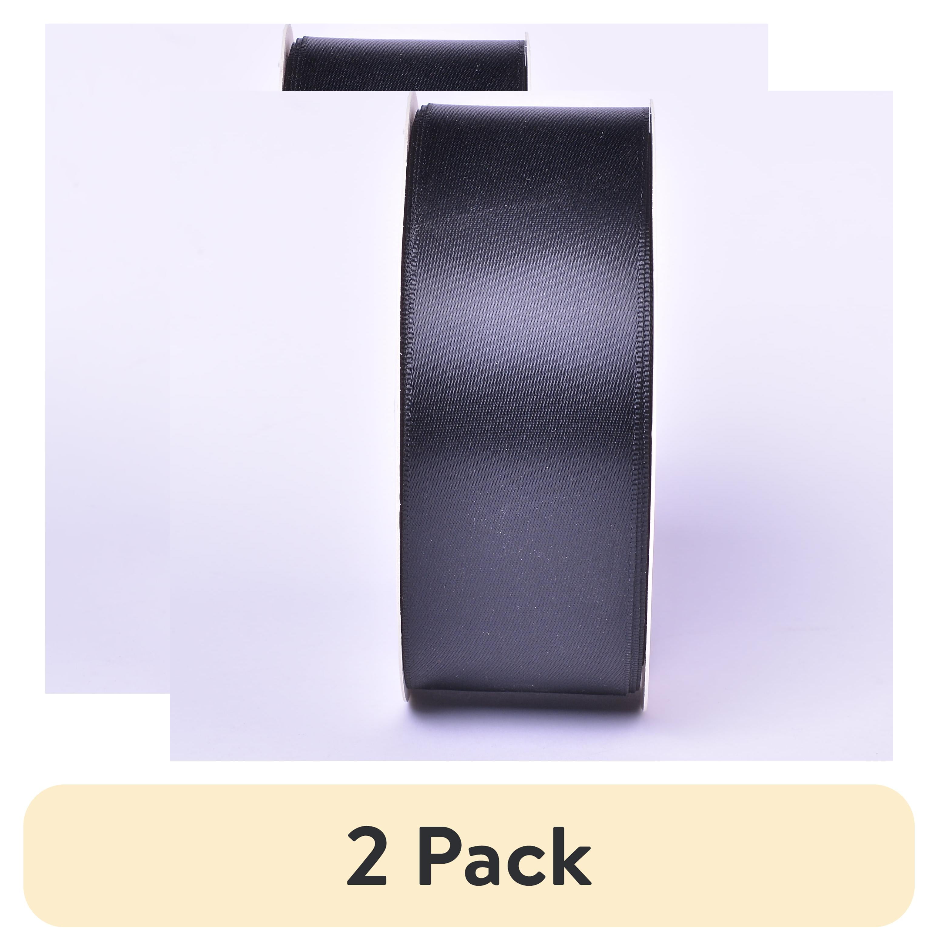 (2 pack) Yama Ribbon 1.5" Single Face Satin Black Mega Ribbon, 1 Each ...