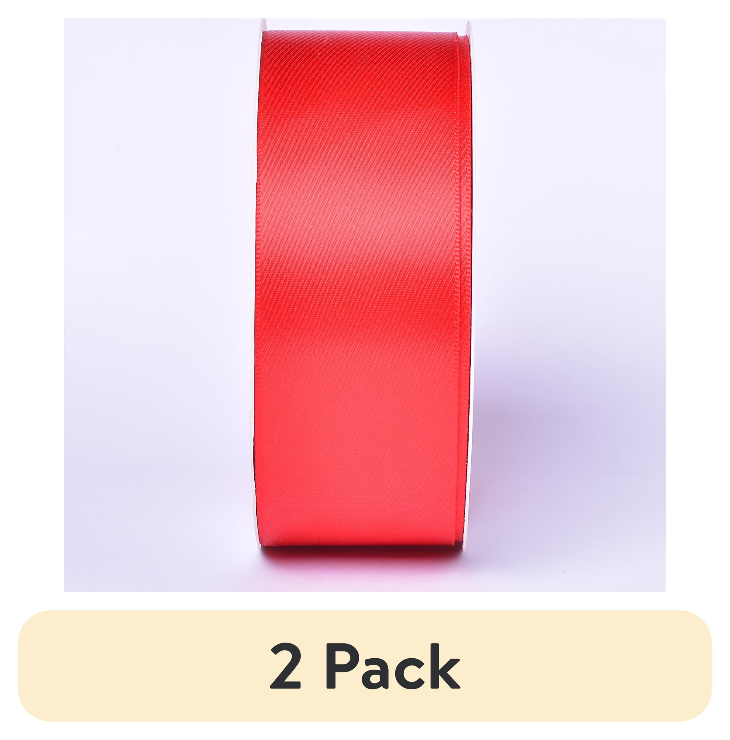 (2 pack) Yama Ribbon 1.5" Single Face Satin Red Mega Ribbon, 1 Each ...