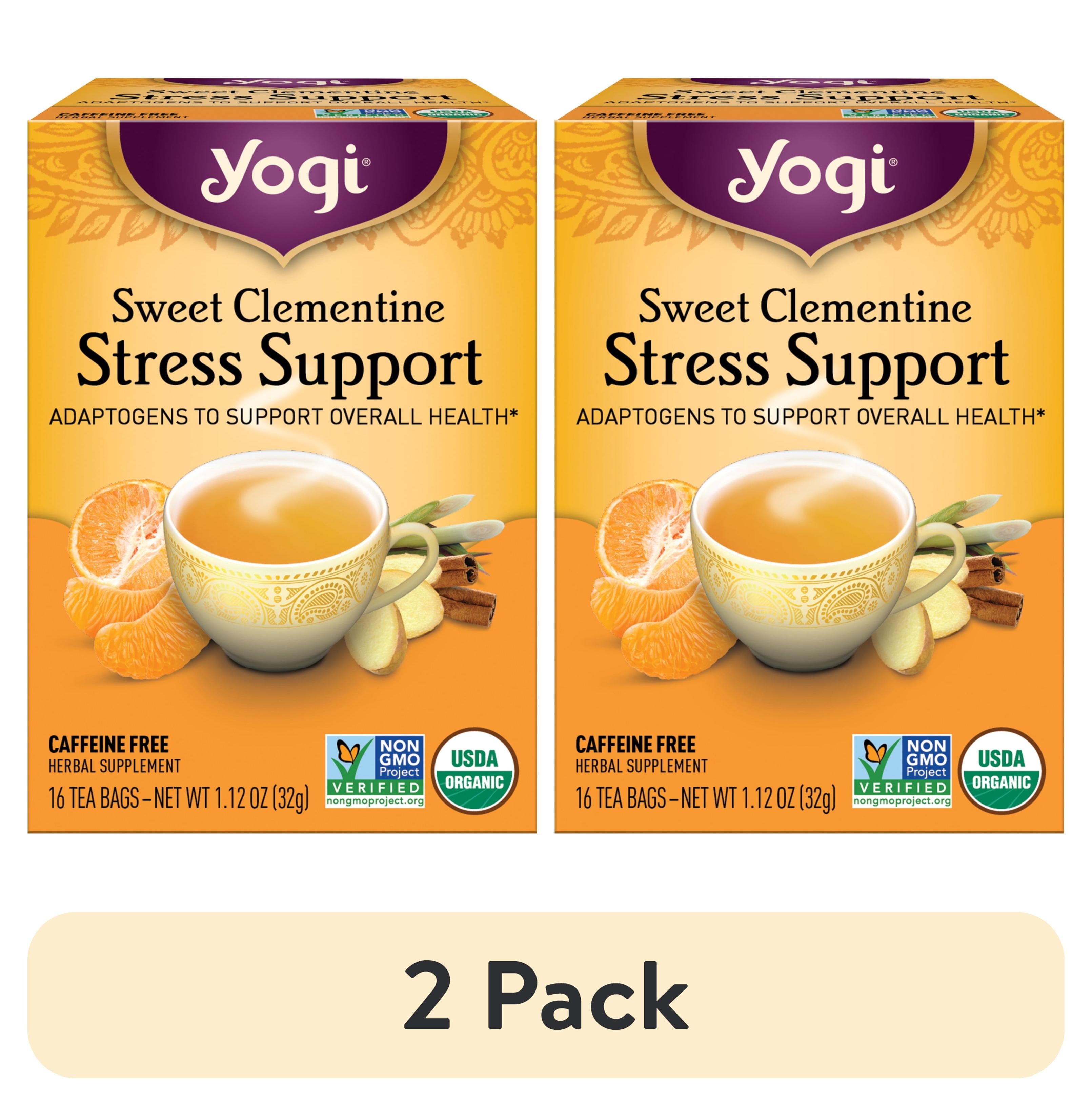 (2 pack) Yogi Tea Sweet Clementine Stress Support, Organic Herbal Tea Bags, 16 Count - Walmart.com