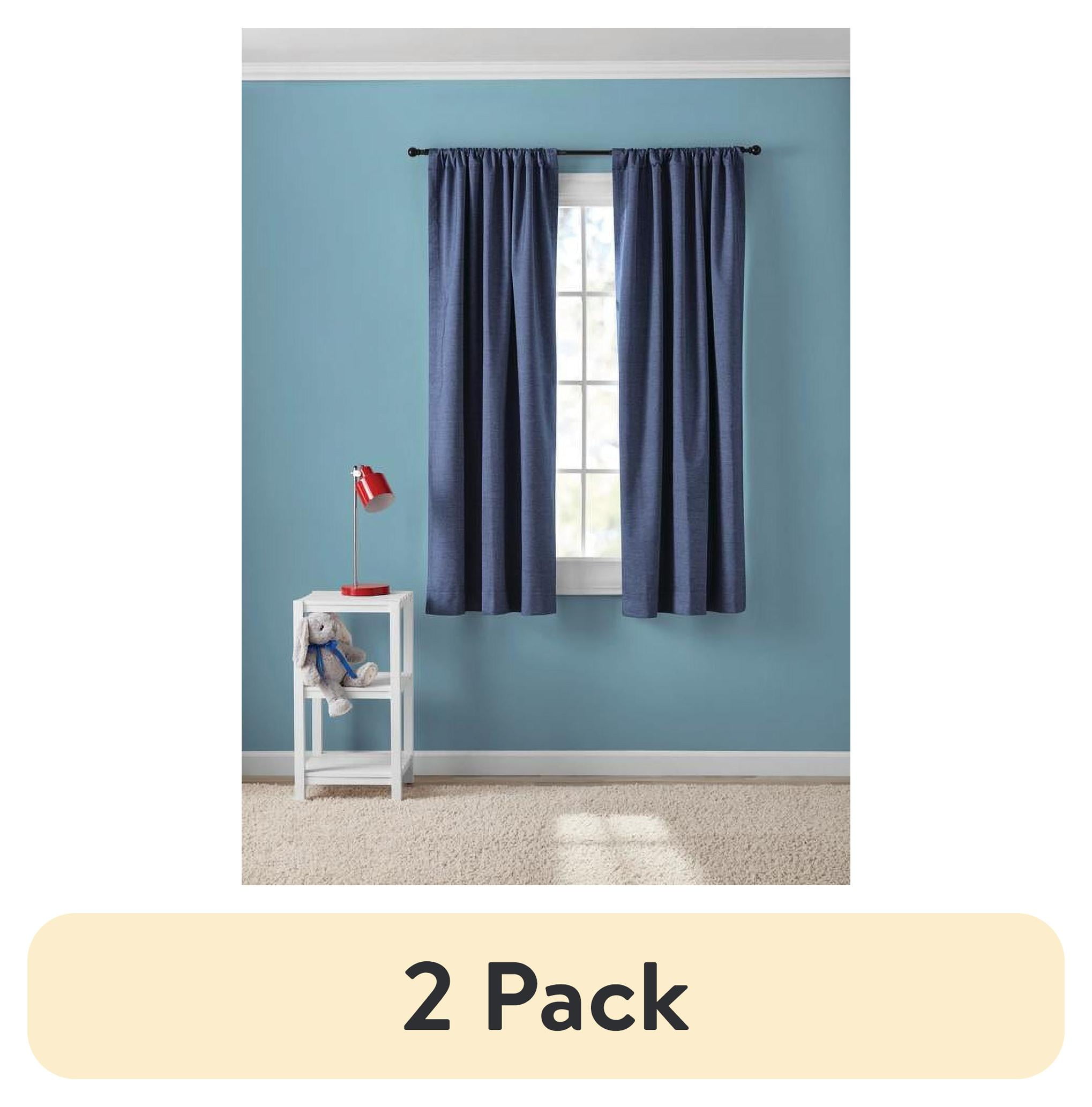 (2 pack) Your Zone Blackout Curtain Panel Pair, Set of 2, Chambray Blue ...