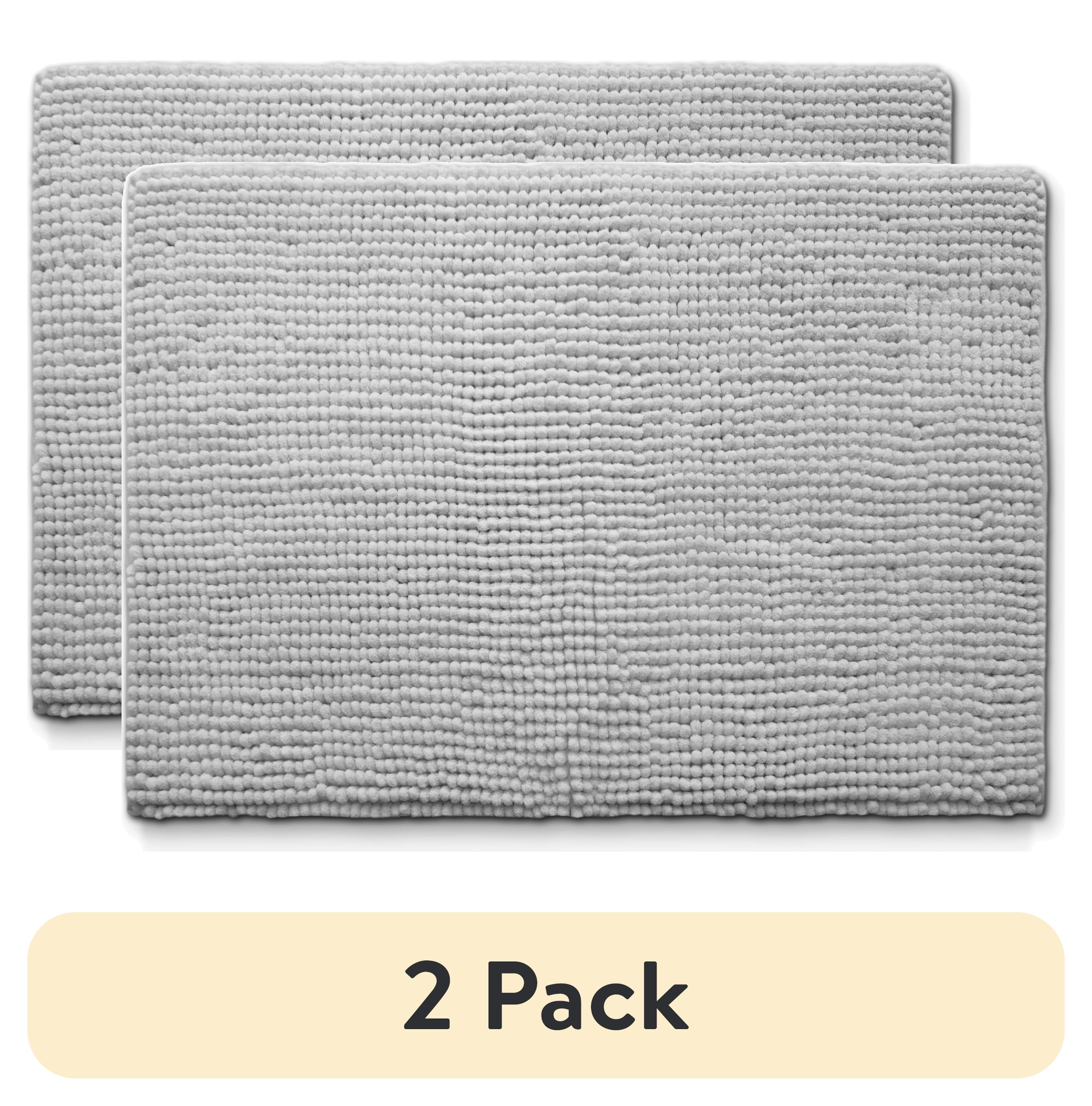 (2 pack) Your Zone Kids Gray Memory Foam Noodle Single Bath Rug with ...