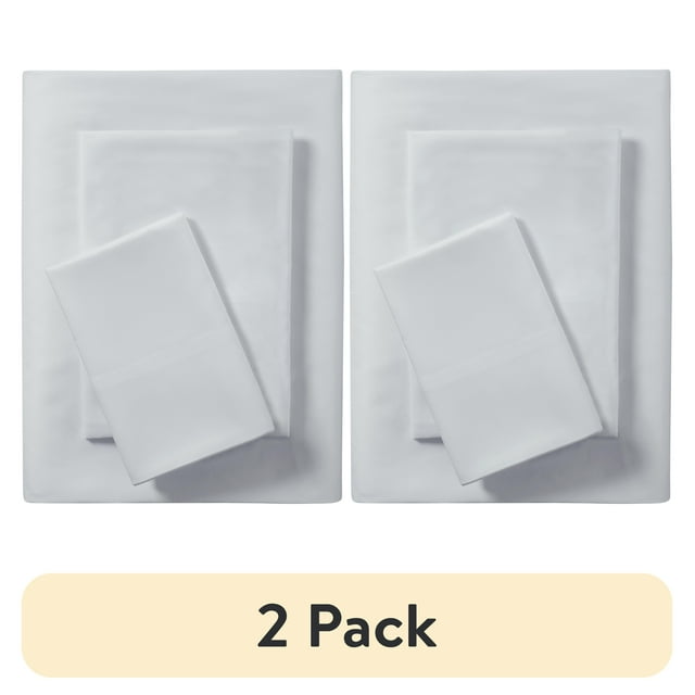 (2 pack) Your Zone Kids Soft Microfiber Sheet Set, Gray, Twin, 3 Pieces ...