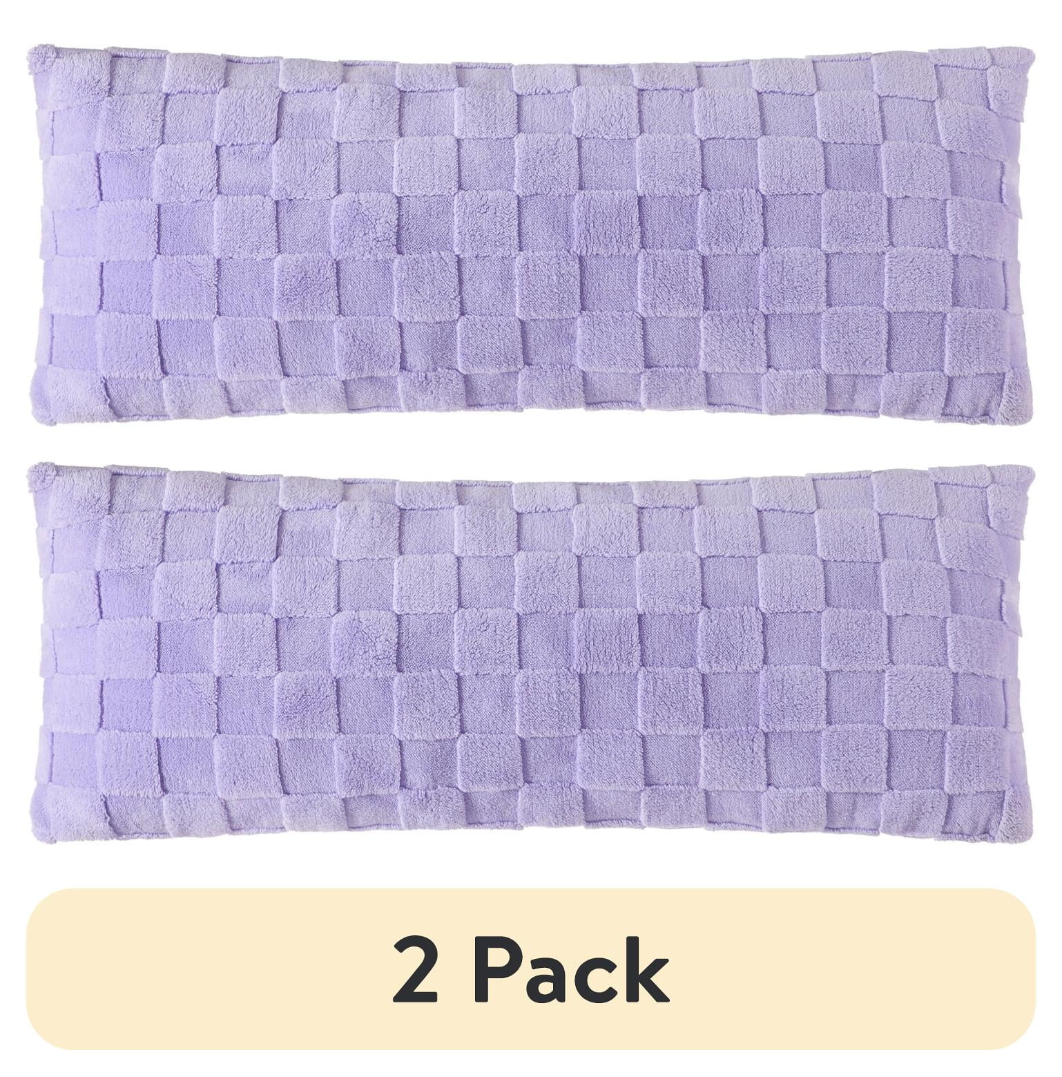 (2 pack) Your Zone Lilac Bud Checkerboard Plush Body Pillow, 19" x 48 ...