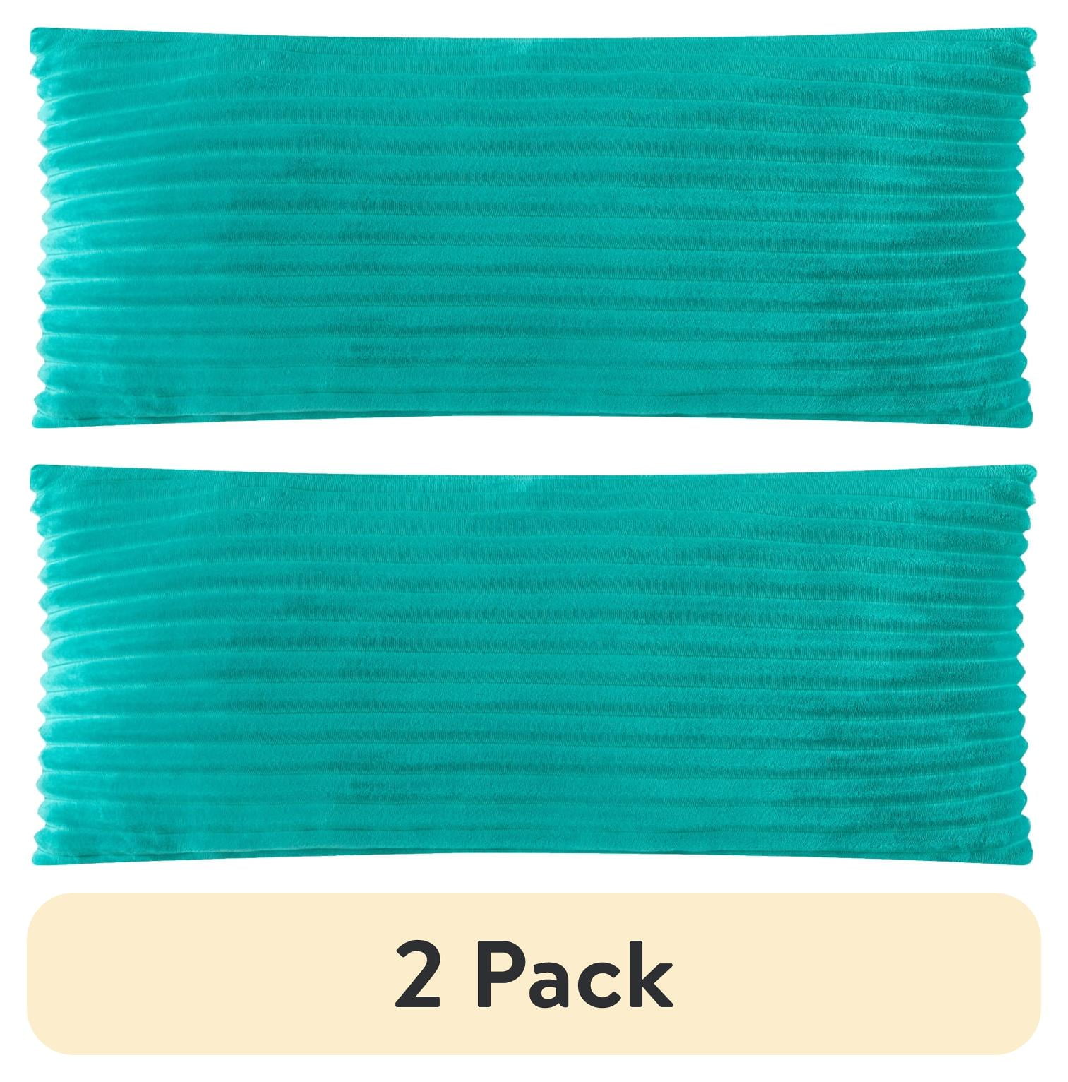 (2 pack) Your Zone Turquoise Cove Extra Wide Wale Plush Body Pillow, 19 ...