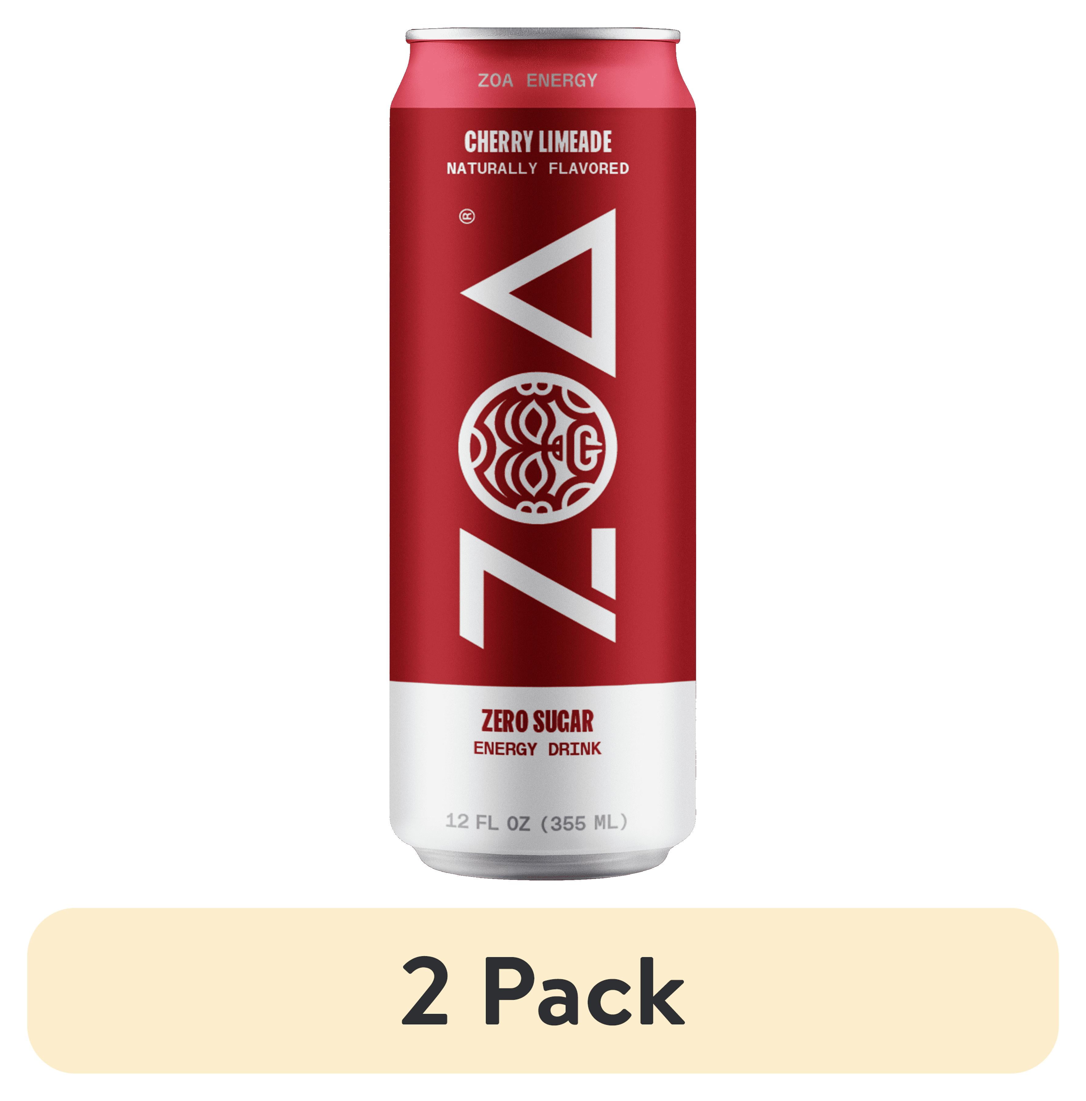 (2 pack) ZOA, Zero Sugar Energy Drink, Cherry Limeade, 12 fl. oz. (Pack ...