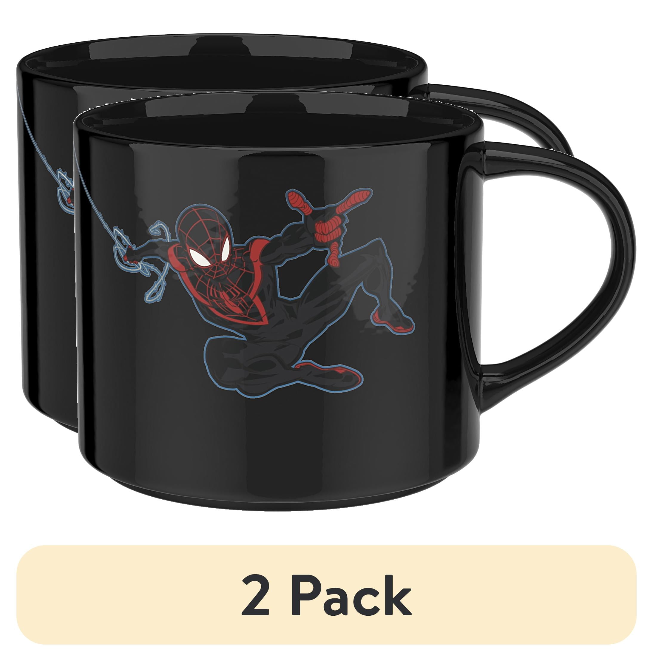 (2 pack) Zak Designs Color Change 15oz Modern Mug, Spiderman Miles ...