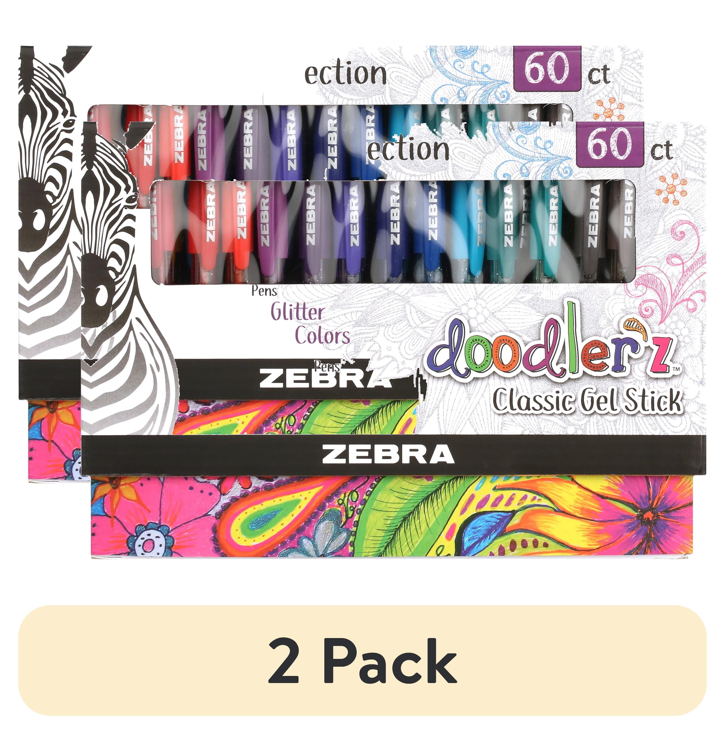 (2 pack) Zebra Doodler'z Gel Stick Pens, Bold Point, 1.0mm, Assorted ...