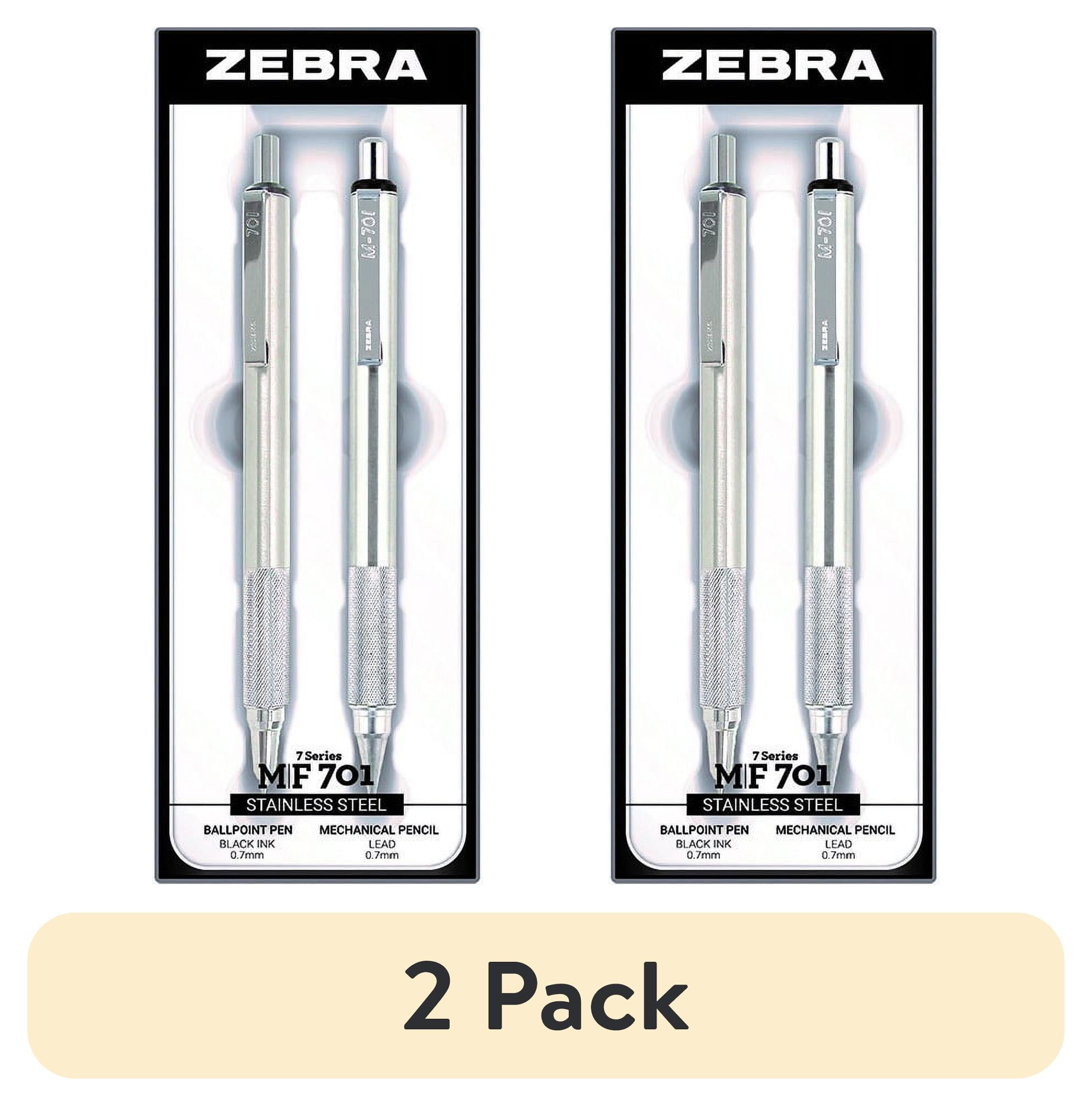 (2 pack) Zebra M/F 701 Stainless Steel Mechanical Pencil and Ballpoint ...