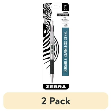 Zebra Pen F-301 Retractable Ballpoint Pen, Stainless Steel Barrel, Fine ...