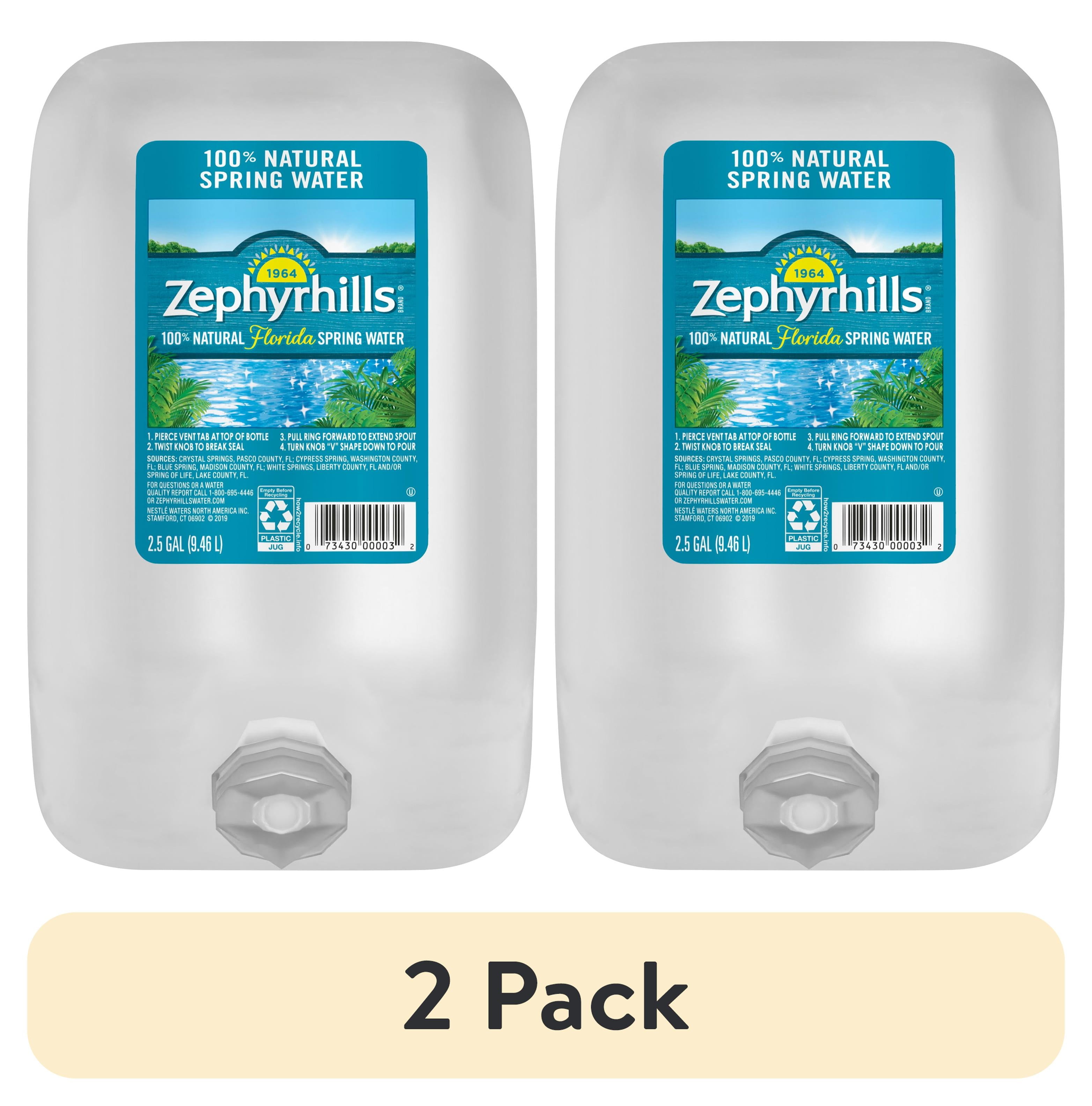 (2 pack) Zephyrhills Florida Spring Water, 2.5 Gallon, Single - Walmart.com