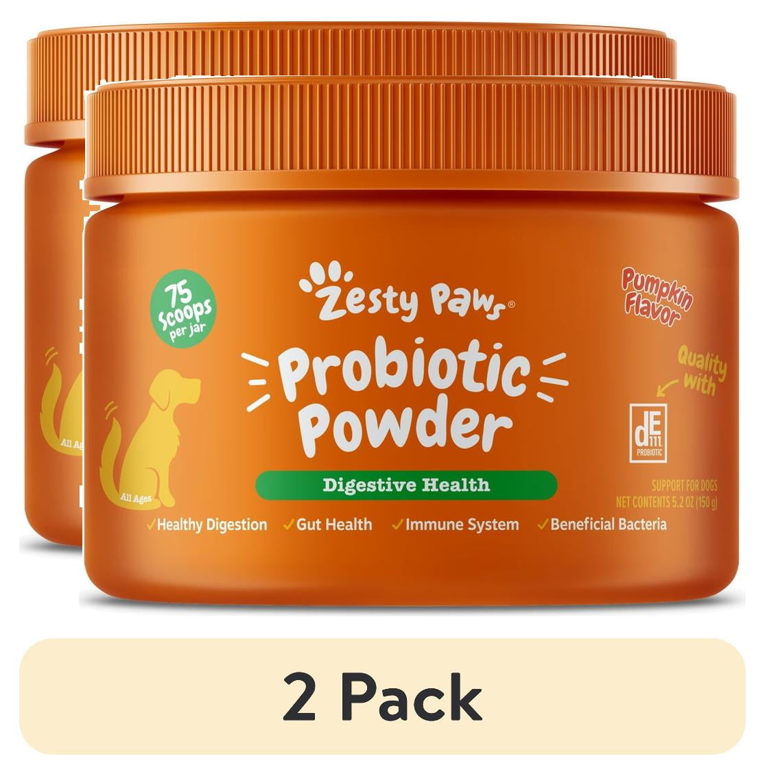(2 pack) Zesty Paws Probiotic Powder for Dogs, for Gut Health ...