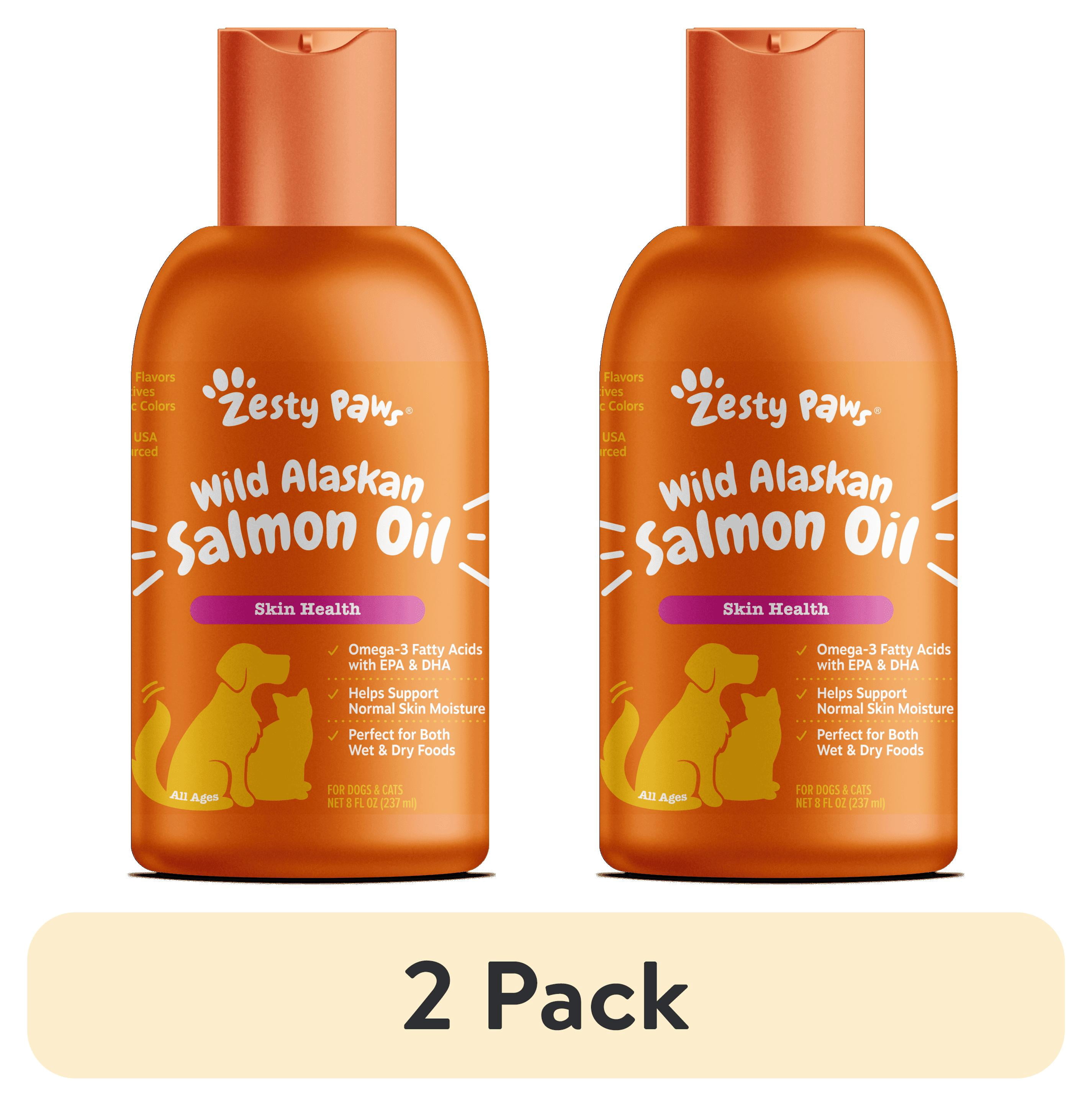 (2 pack) Zesty Paws Pure Wild Alaskan Salmon Oil Liquid Food Supplement ...