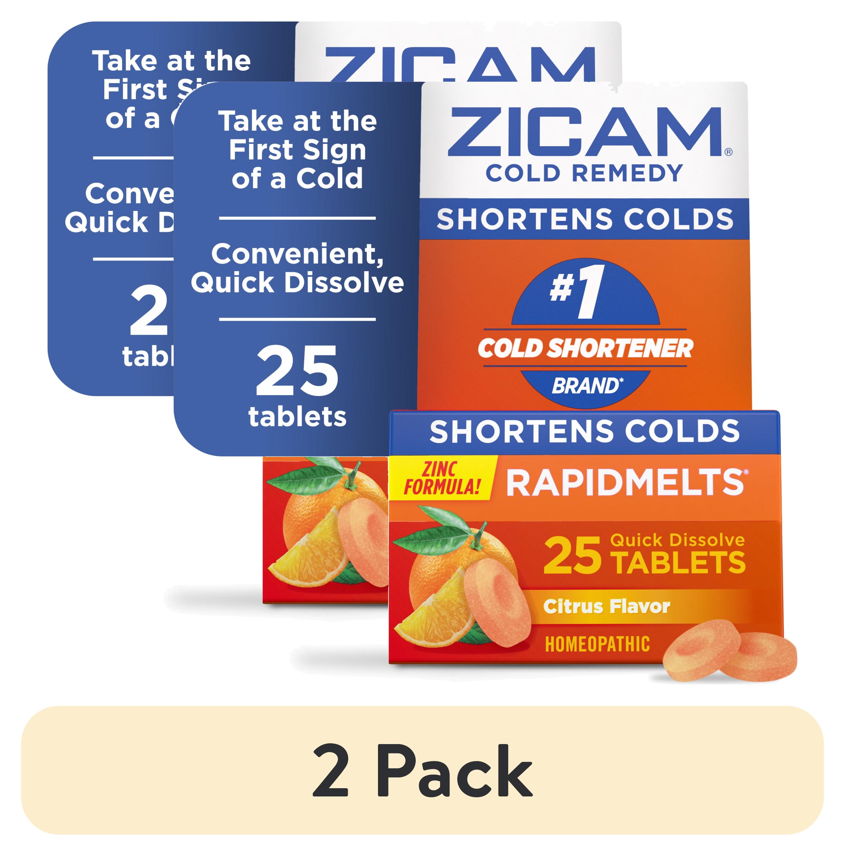 (2 pack) Zicam Cold Remedy Zinc RapidMelts, Citrus Flavor, Homeopathic ...