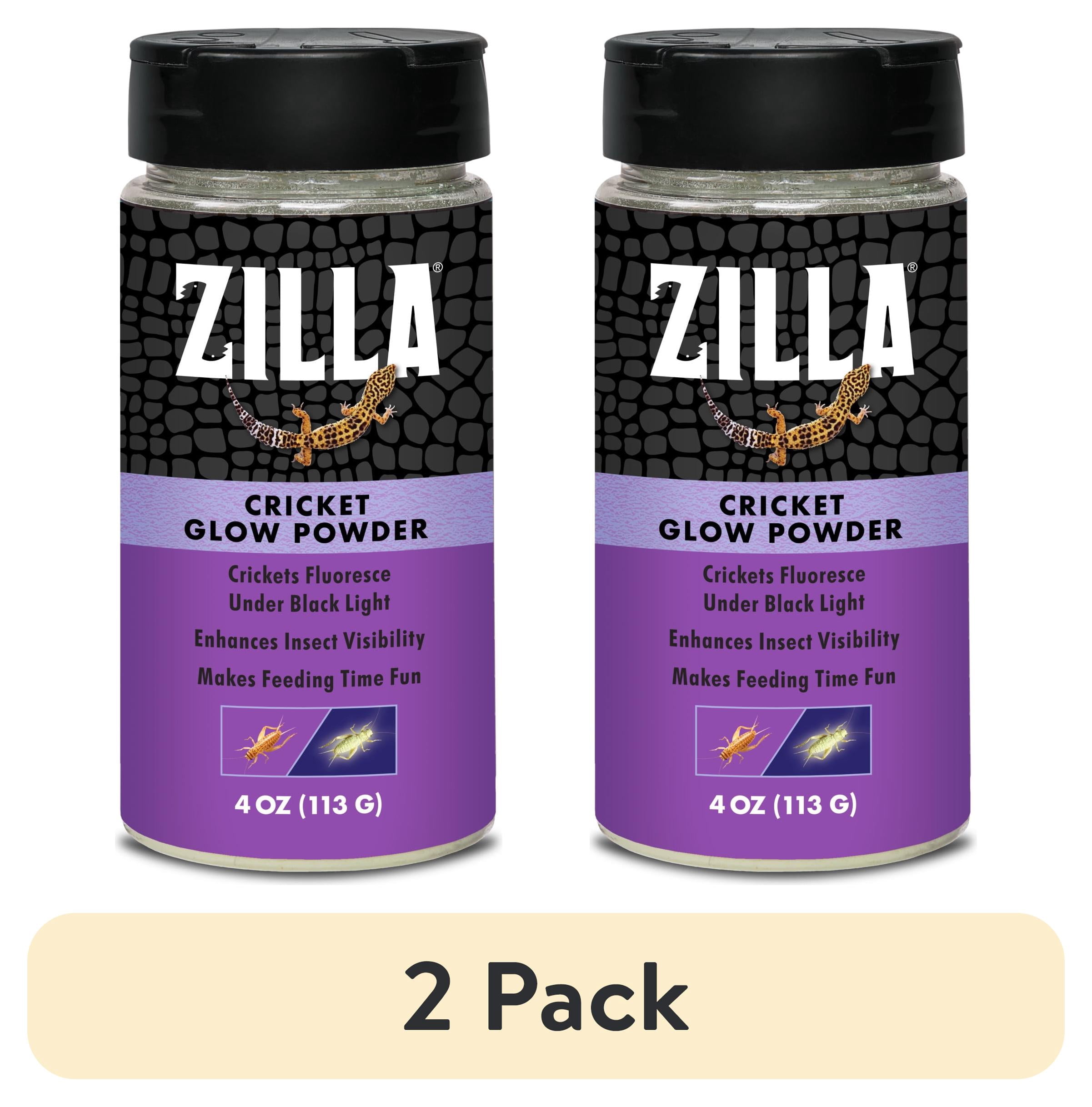 (2 pack) Zilla Cricket Glow Powder, Adds Calcium to Reptile Food ...