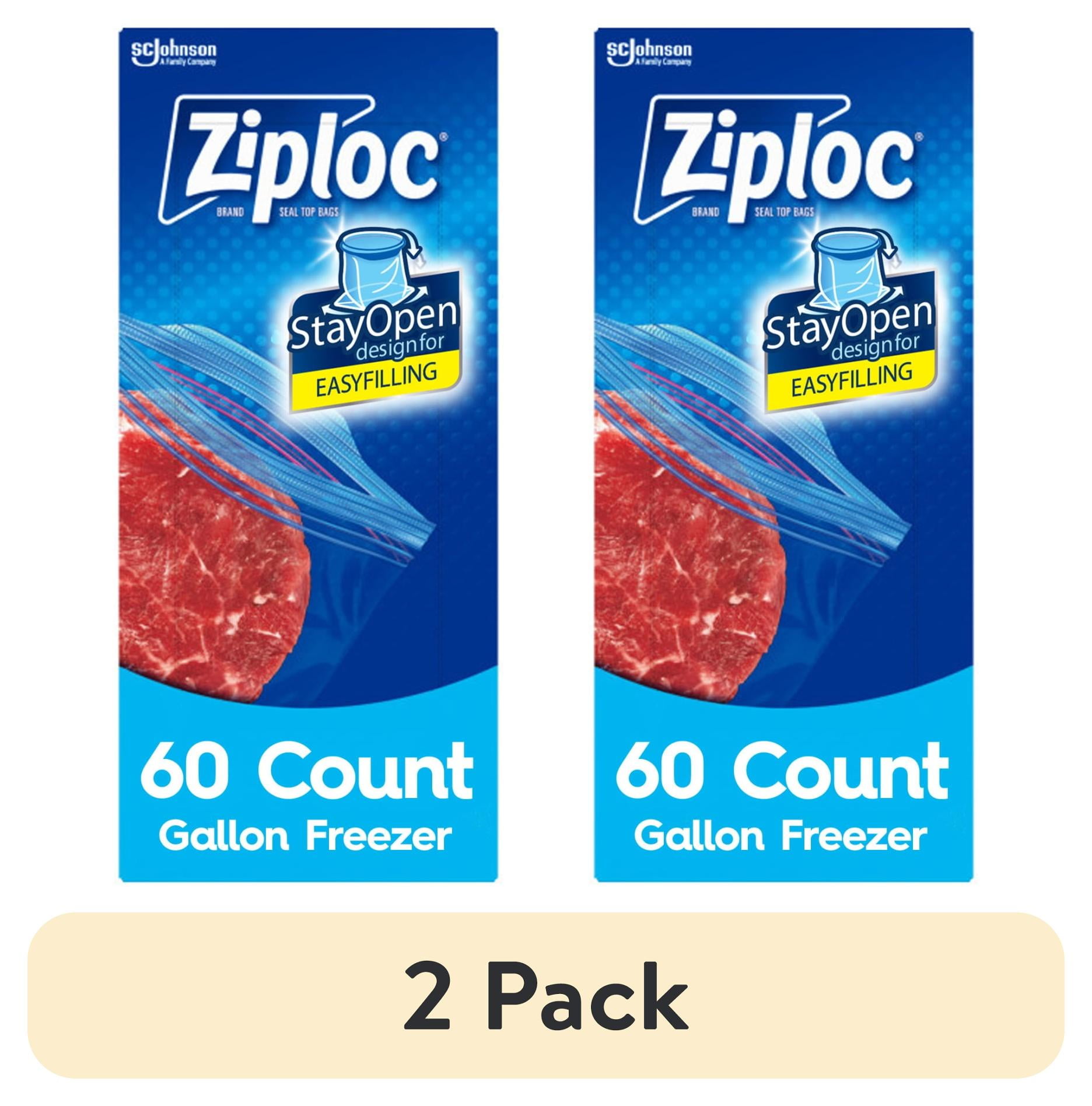 (2 pack) Ziploc Brand Freezer Bags, School Supplies, with Grip 'n Seal ...