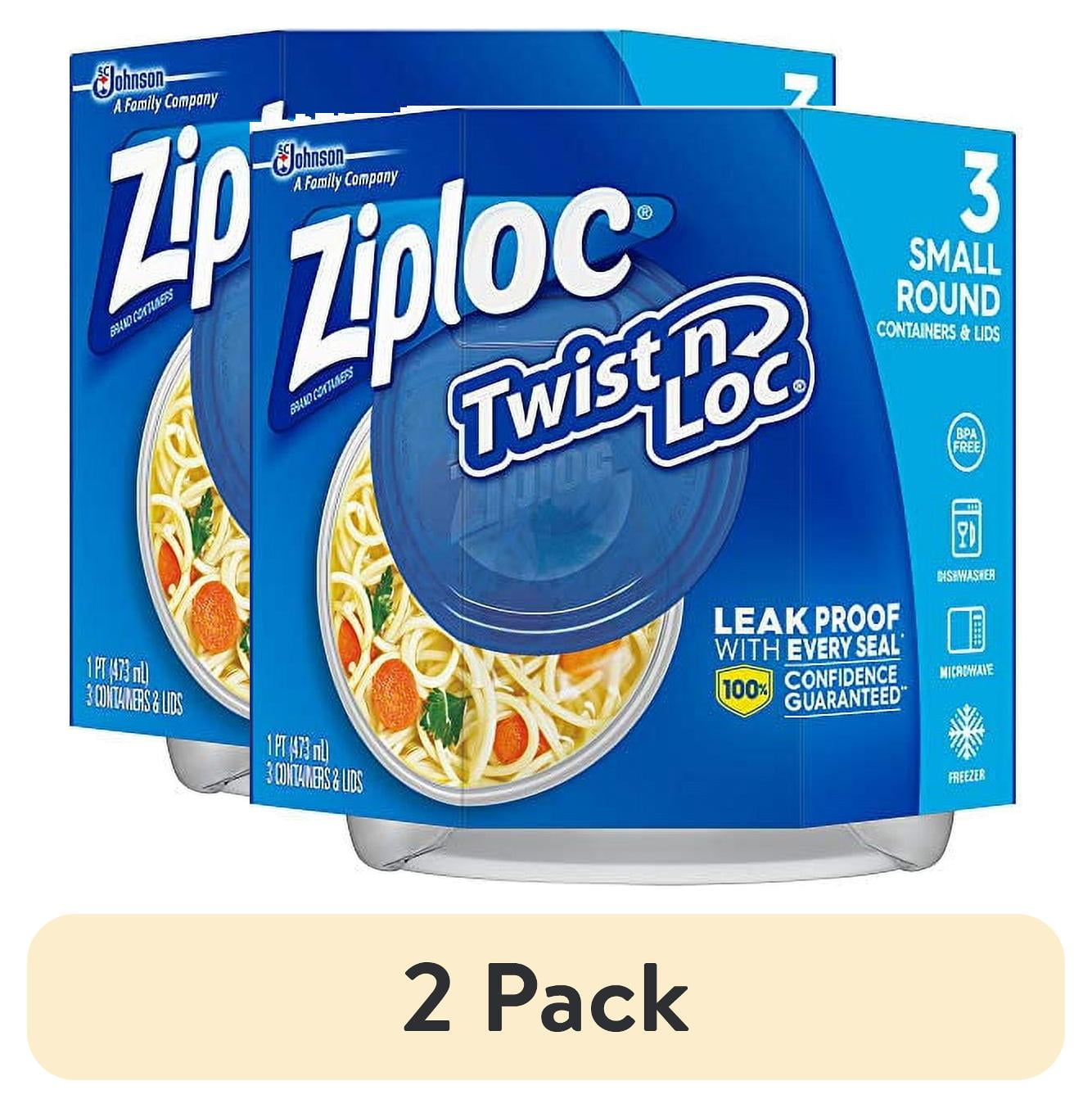 (2 pack) Ziploc Twist 'n Loc Blue Plastic Leak Proof Food Storage ...