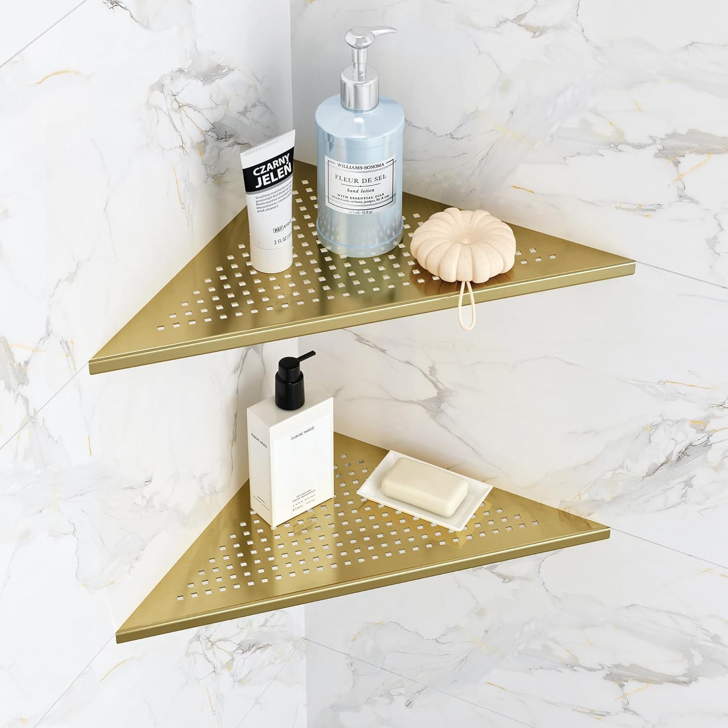 2 Pack Bathroom Corner Shelf, Recessed 12" Corner Shower Shelf, SUS304 ...