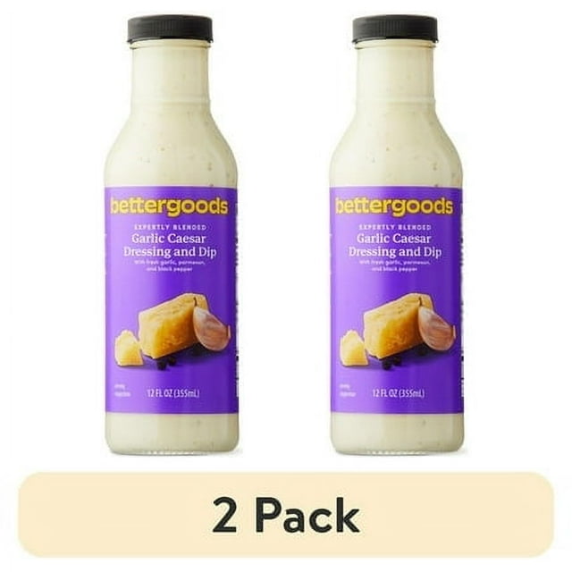 (2 pack) bettergoods Garlic Caesar Dressing and Dip, 12 fl oz - Walmart.com