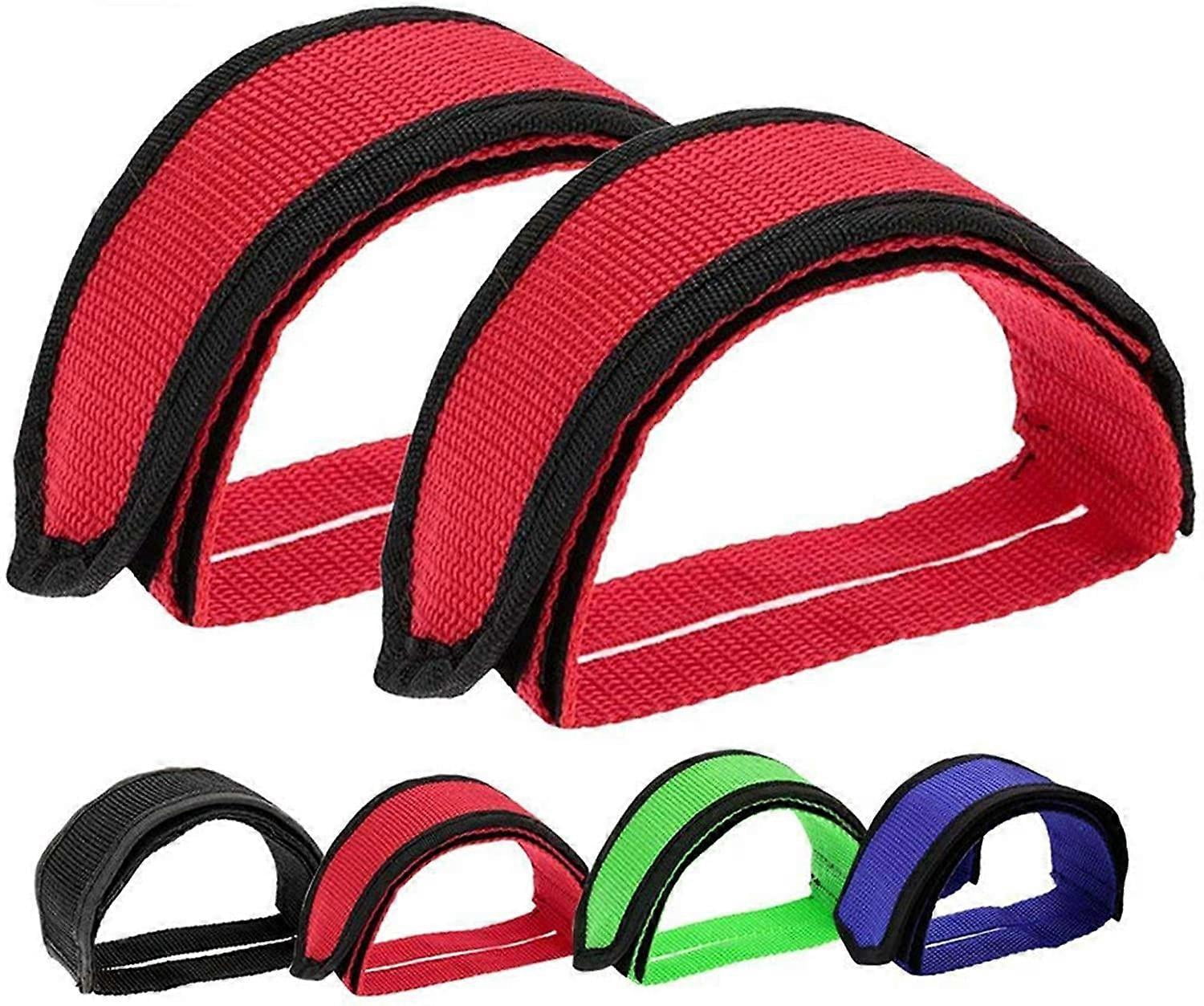 2-pack, bike pedals with pedal toe clips for fixed gear bikes, red ...