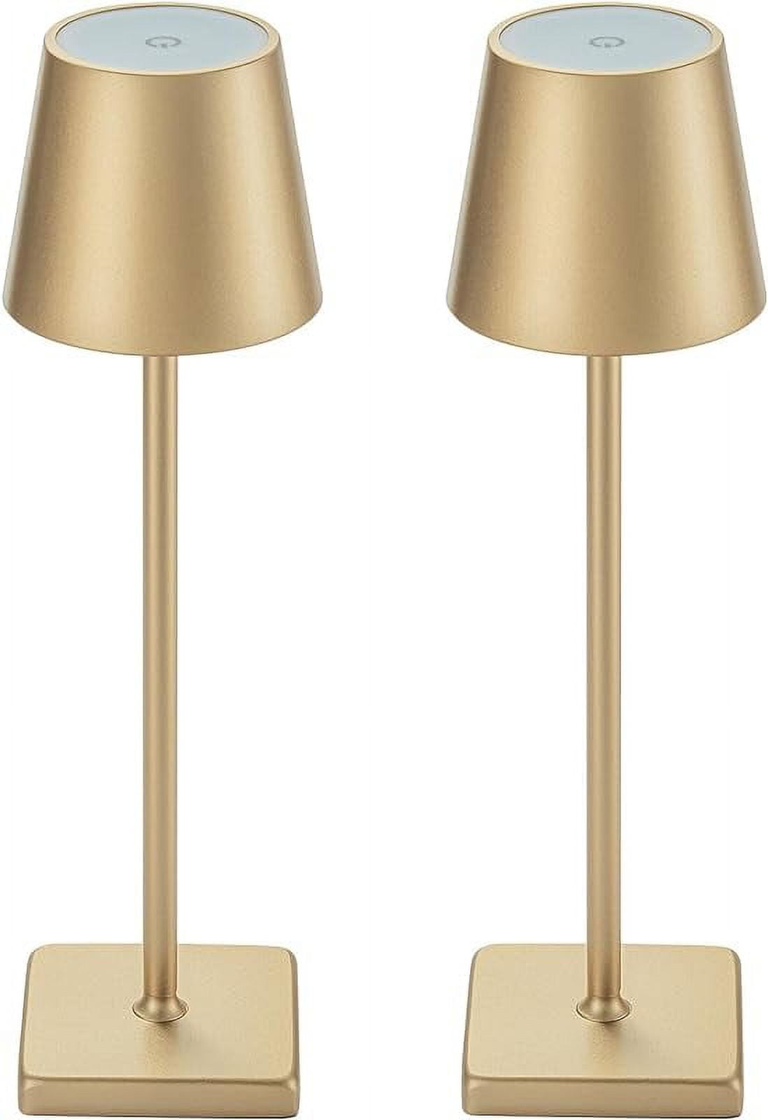 2 pack cordless table lamp rechargeable LED desk lamp 5200mAh battery ...
