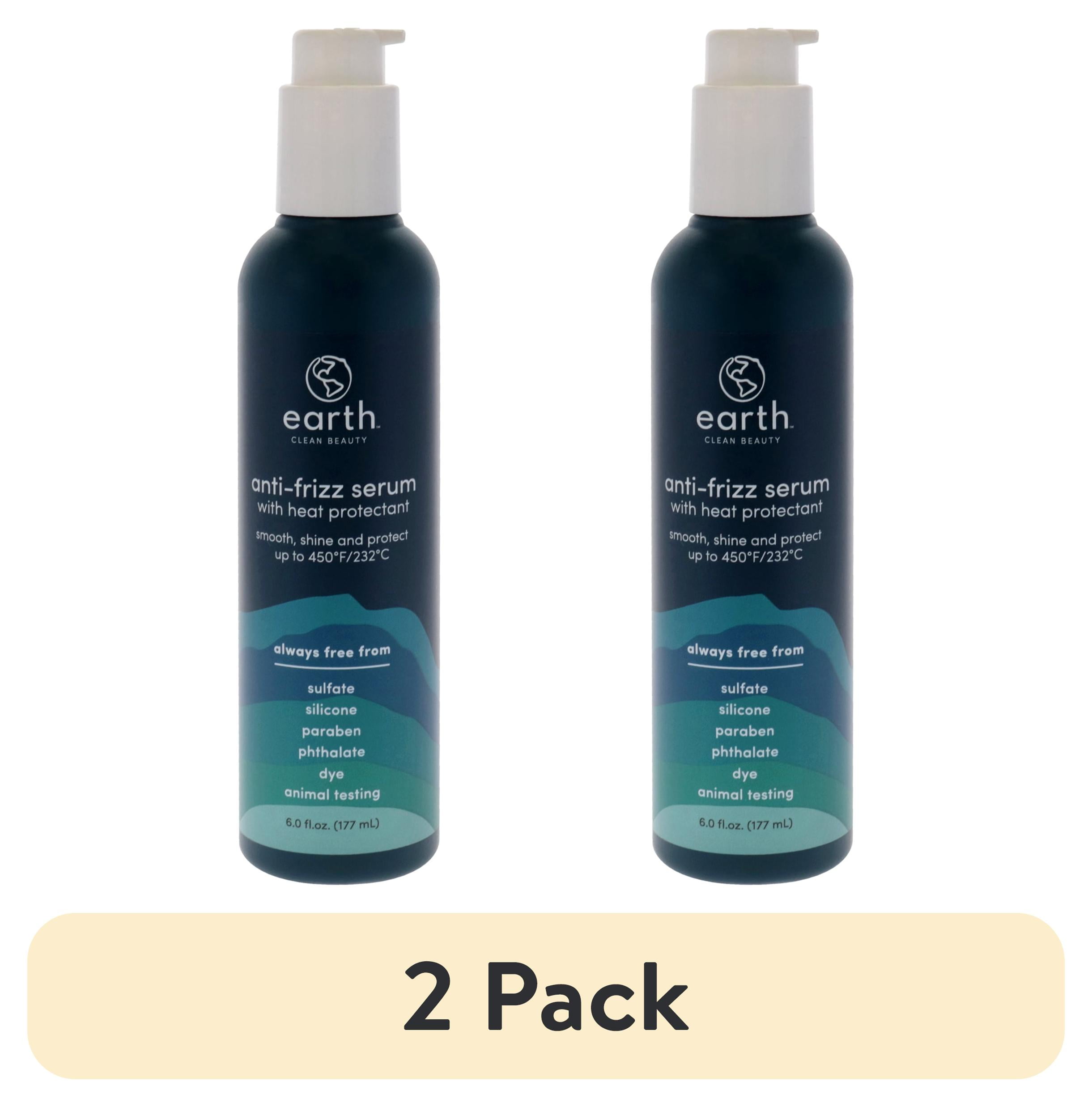 (2 pack) earth Clean Beauty Anti-Frizz Styling Serum with Heat ...