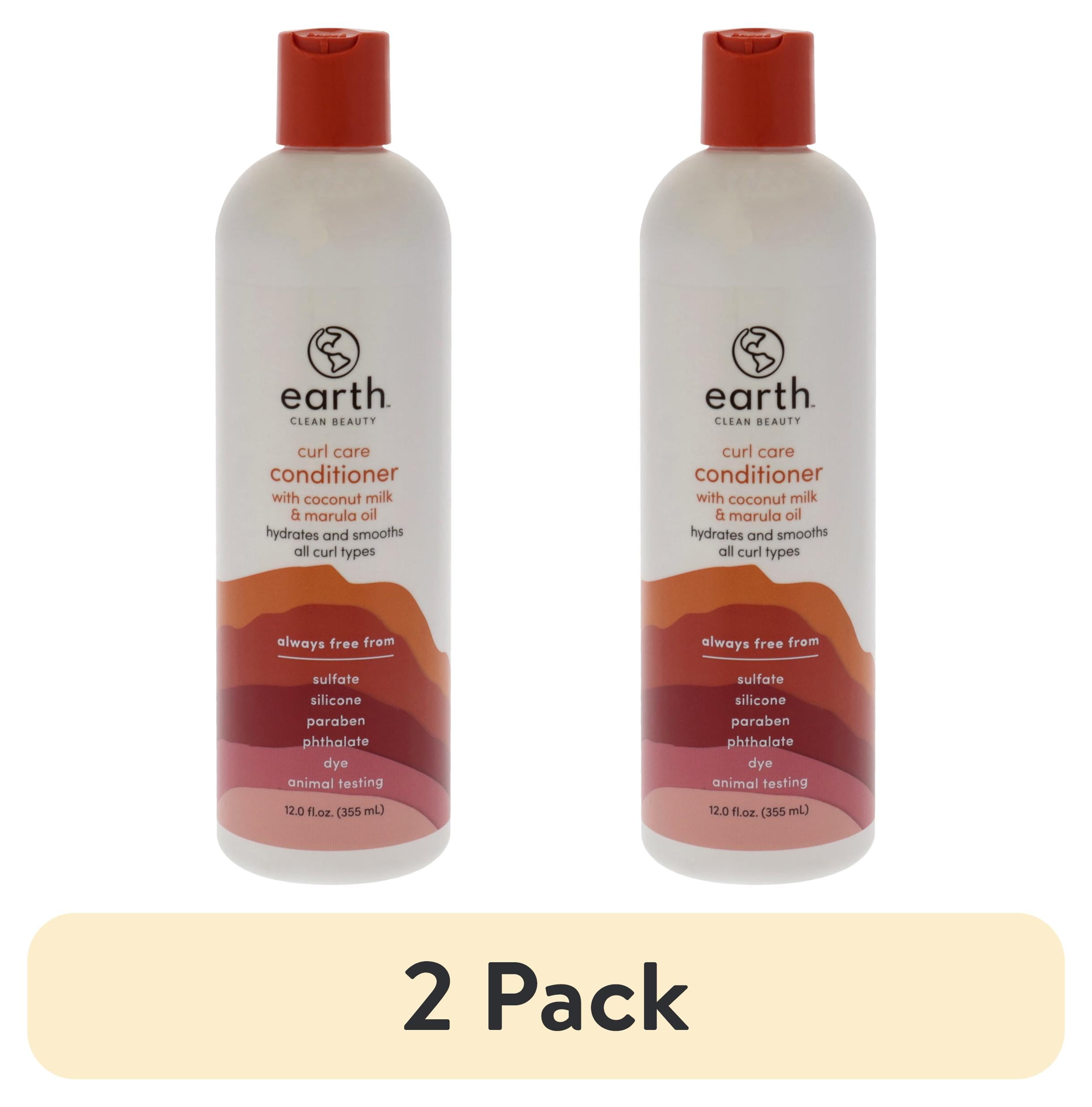 (2 pack) earth Clean Beauty Curl Care Conditioner, with Coconut Milk ...