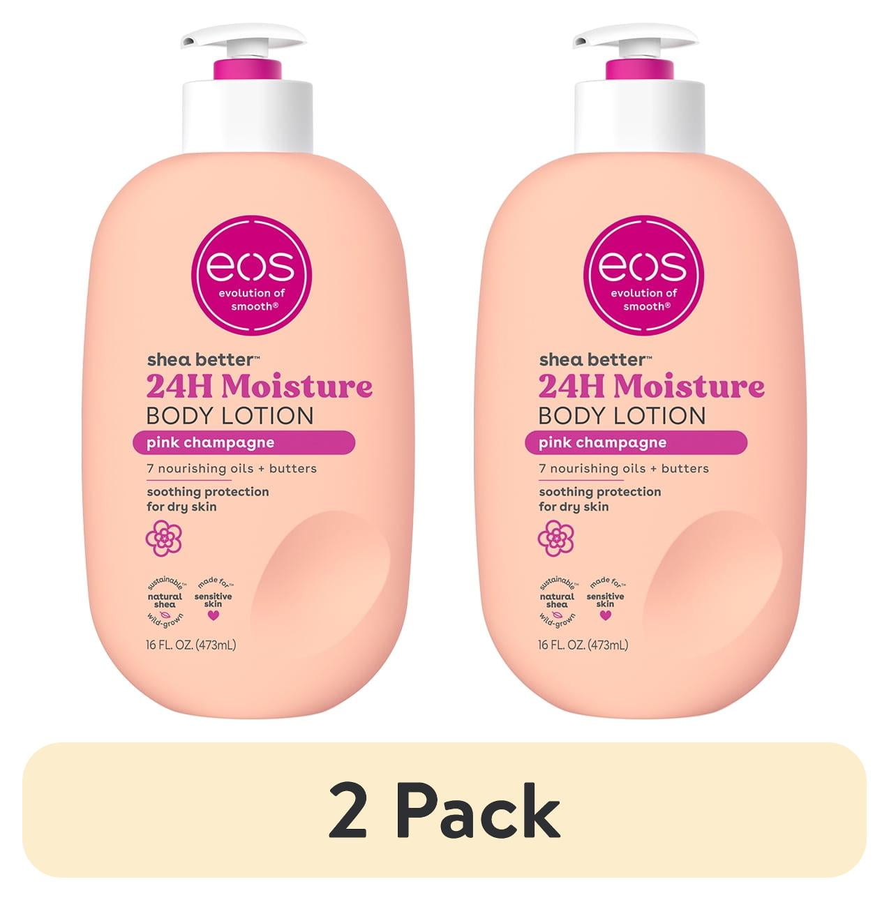 (2 pack) eos Shea Better Body Lotion for Dry Skin, Pink Champagne, 16 ...
