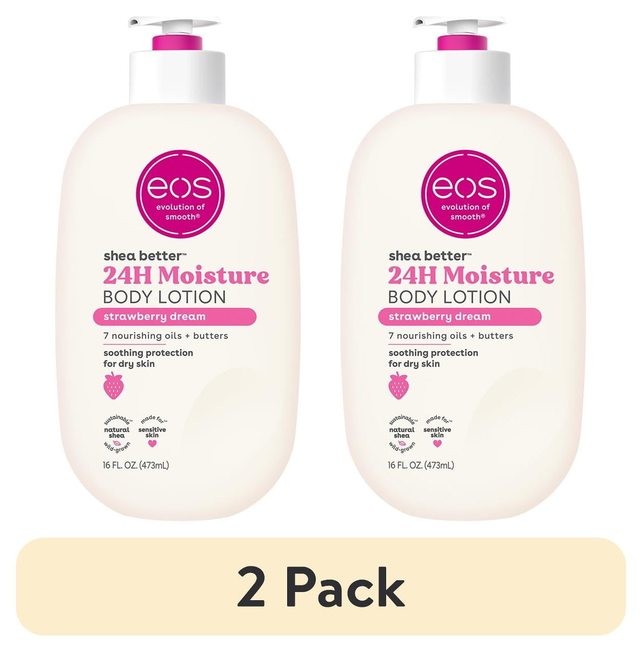 (2 pack) eos Shea Better Body Lotion for Dry Skin, Strawberry Dream, 16 ...