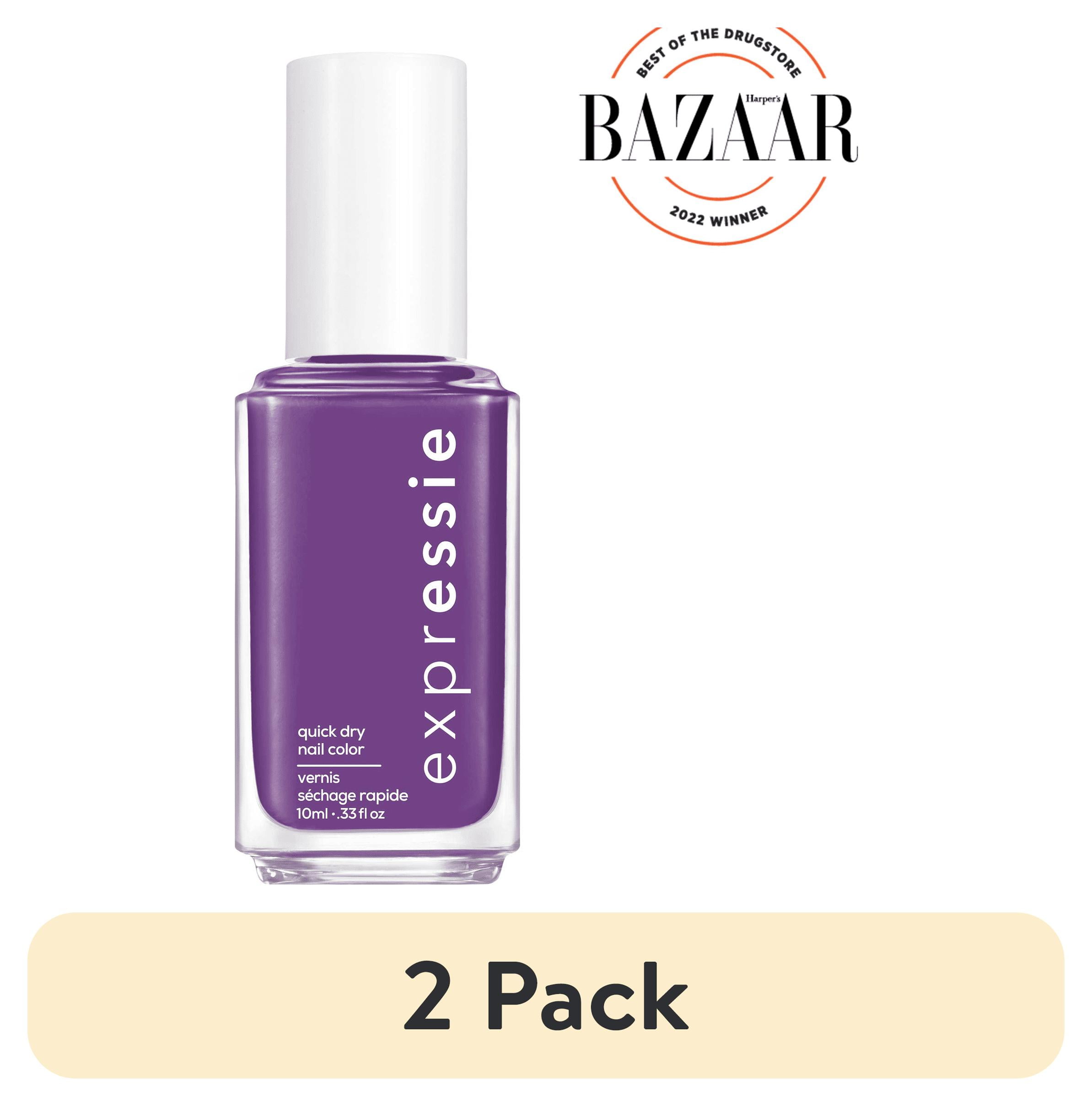 (2 pack) essie expressie quick-dry nail polish, grape purple nail ...