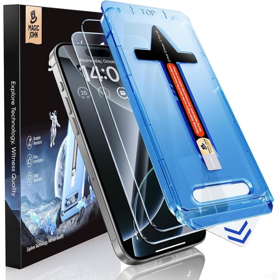 2-pack for 16 6.9-inch tempered glass screen protectors, high ...