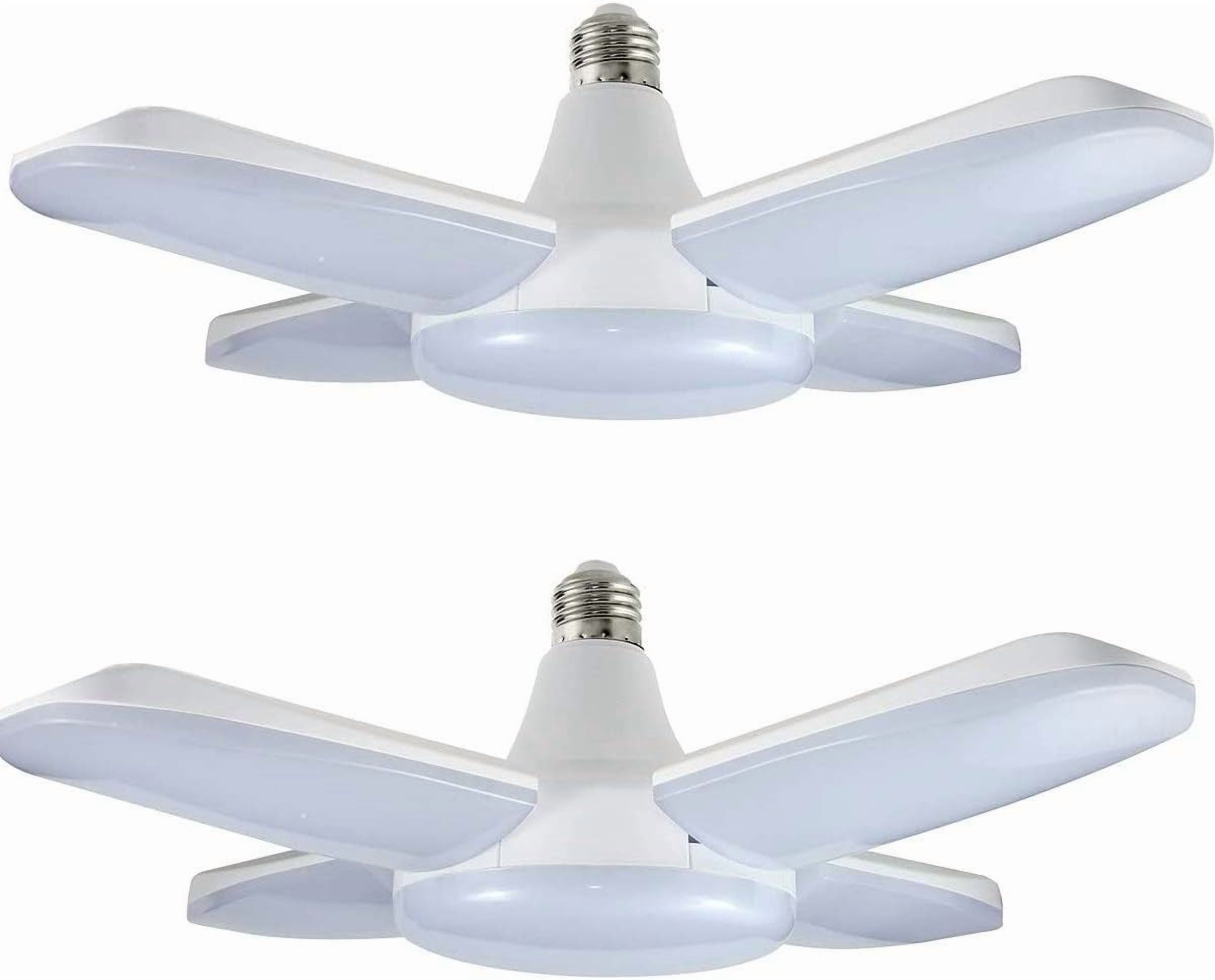 (2-pack) garage light, 60 watt triple light, high/low beam adjustable 4 ...