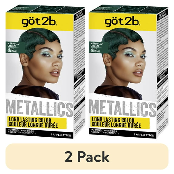 (2 pack) Got2b Metallics Permanent Hair Color, M77 Mermaid Green - Walmart.com