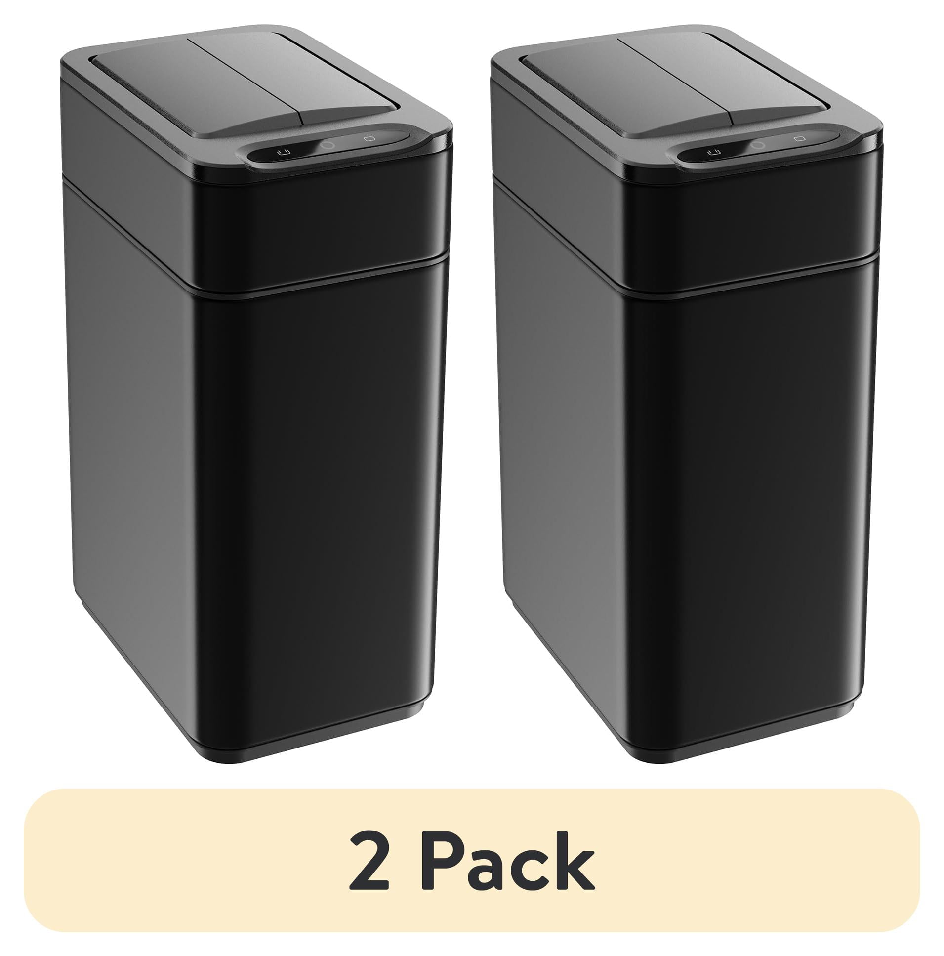 (2 pack) hOmeLabs Durable 2.4 Gallon Sensor Trash Can, Retractable ...